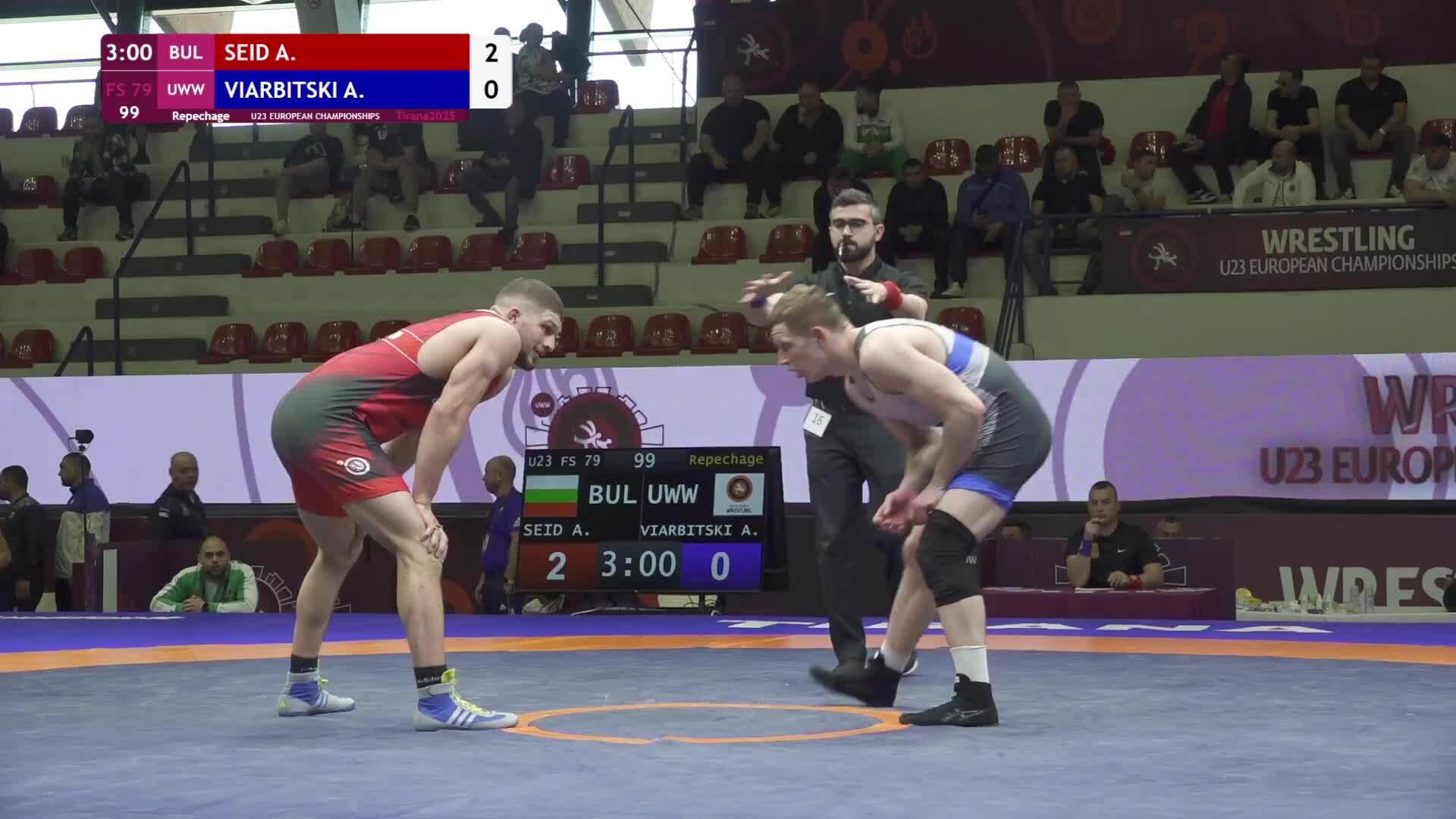 Aykan Samir SEID (BUL) vs. Aliaksandr VIARBITSKI (UWW) | U23 EUROPEAN ...