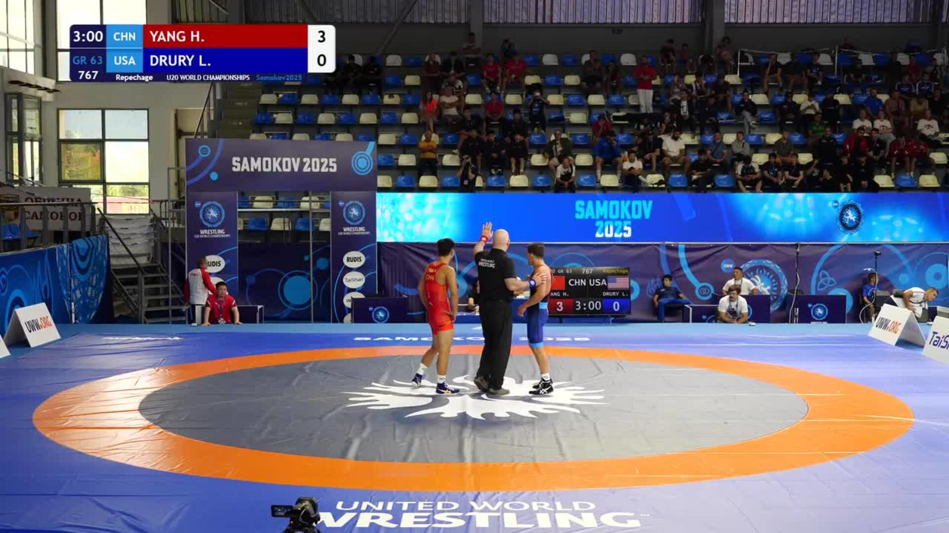 Hao YANG (CHN) vs. Landon Micheal DRURY (USA) | U20 WORLD CHAMPIONSHIPS ...