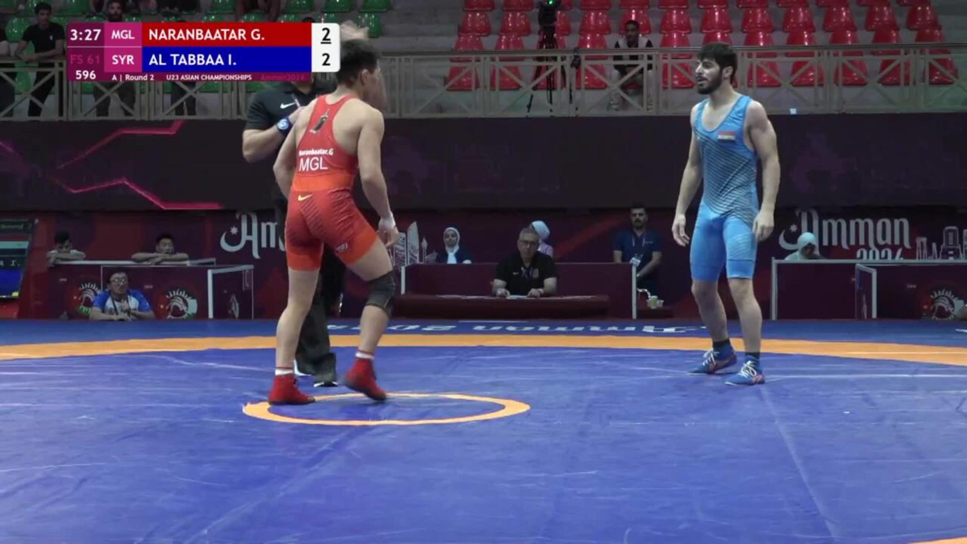 Gantsooj NARANBAATAR (MGL) vs. Ibrahim AL TABBAA (SYR) | U23 ASIAN CHAMPIONSHIPS 2024 | A ...
