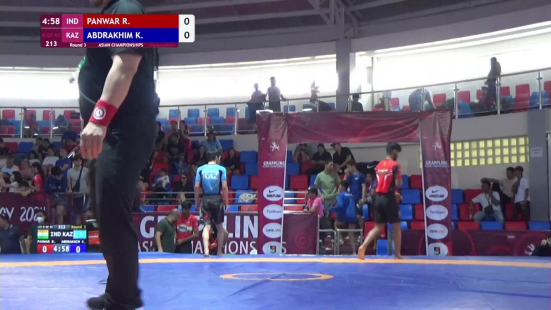 Rohit PANWAR (IND) vs. Karshyga ABDRAKHIM (KAZ) | ASIAN CHAMPIONSHIPS ...