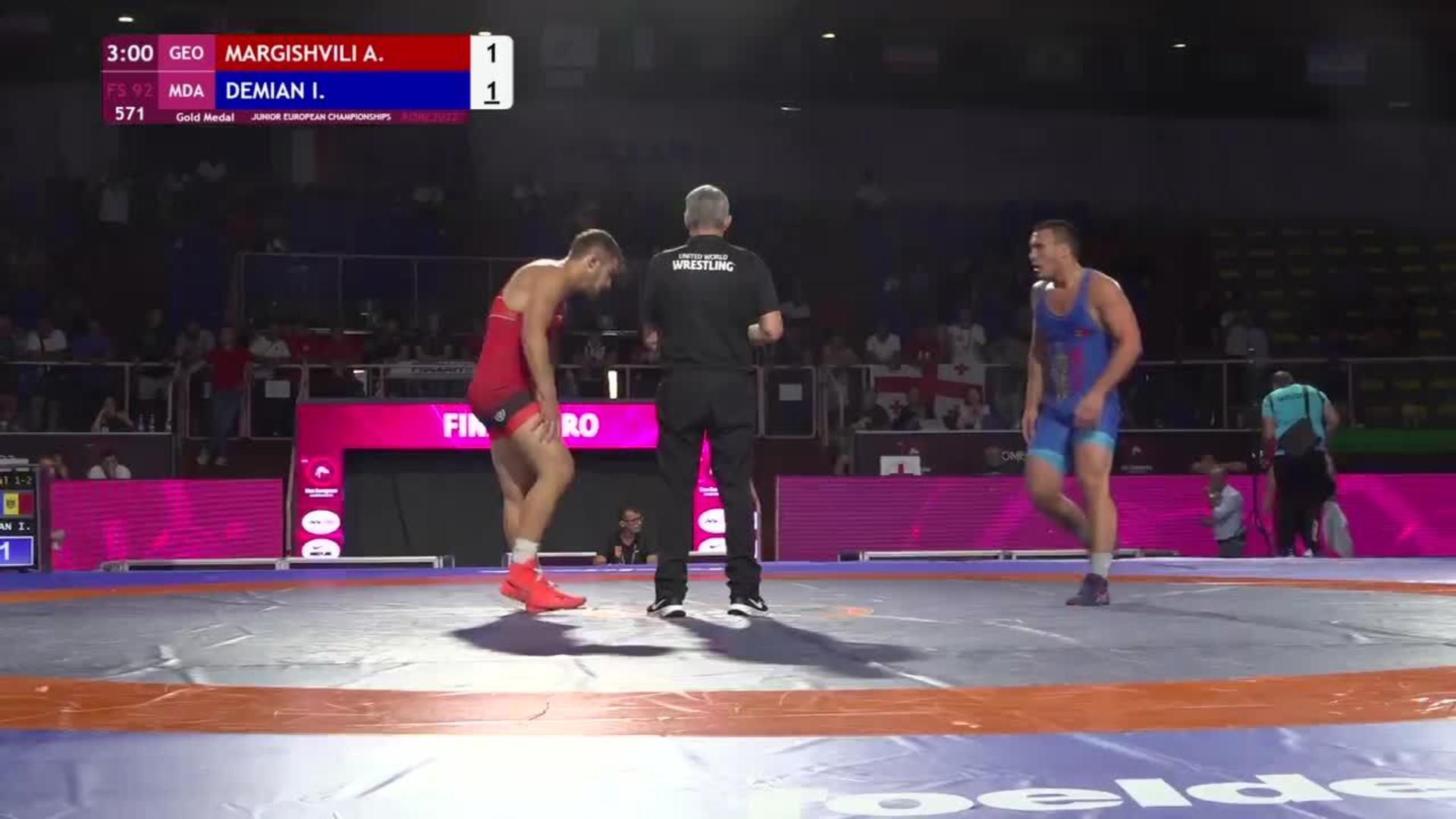 GOLD FS - 92 kg: A. MARGISHVILI (GEO) v. I. DEMIAN (MDA)