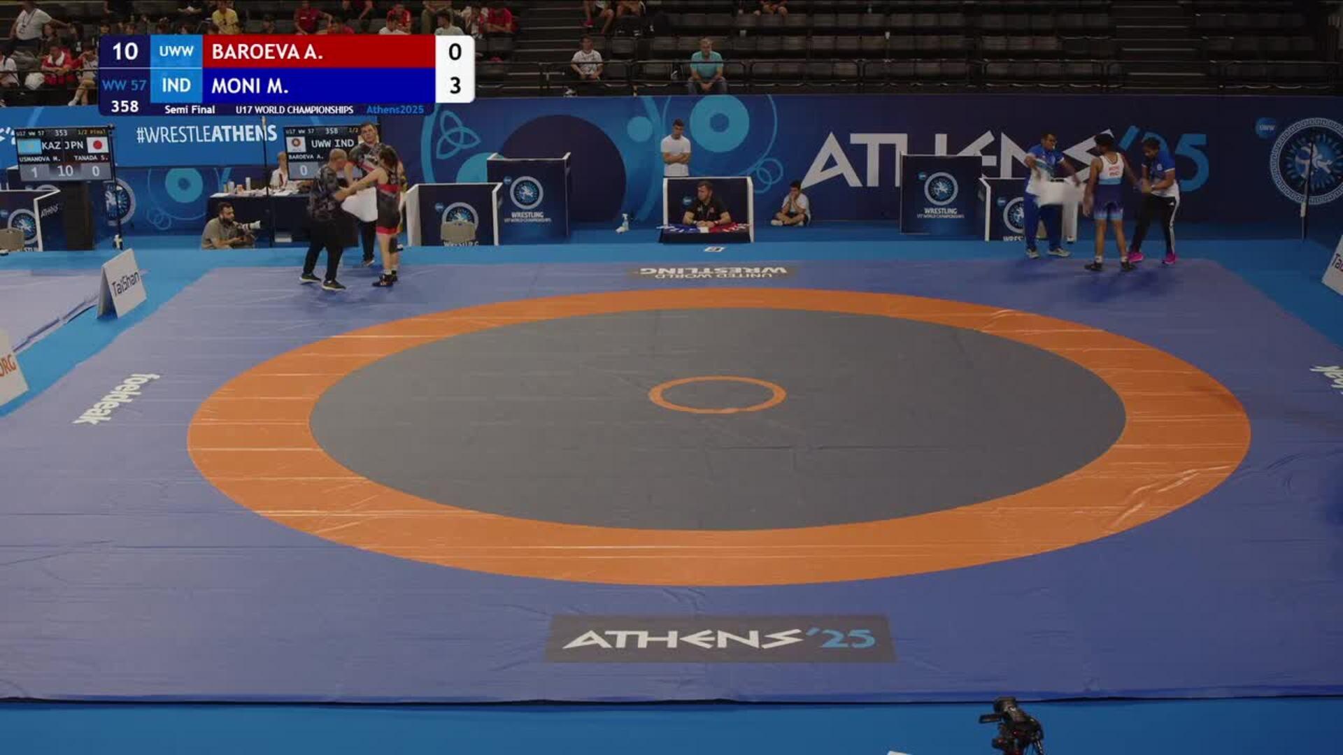 Alina BAROEVA (UWW) vs. Moni MONI (IND) | U17 WORLD CHAMPIONSHIPS 2025 ...