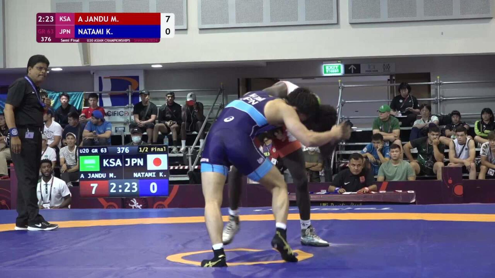 Munthir Abdullah A JANDU (KSA) vs. Kensho NATAMI (JPN) | U20 ASIAN CHAMPIONSHIPS 2024 | Semi ...