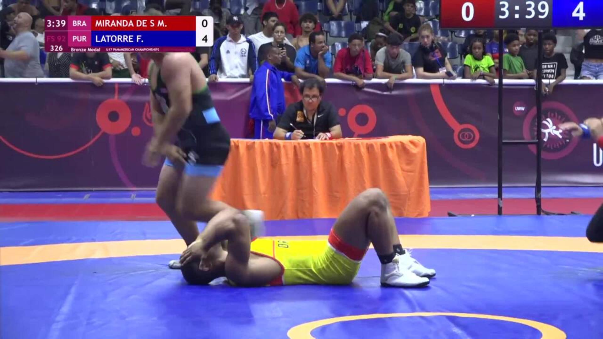 Marcelo Augusto MIRANDA DE SOUSA (BRA) vs. Franco Alejandro LATORRE (PUR) | U17 PANAMERICAN ...