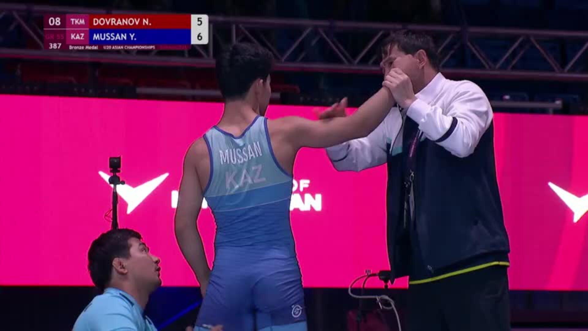 Nuryagdy DOVRANOV (TKM) vs. Yerassyl MUSSAN (KAZ) | U20 ASIAN ...