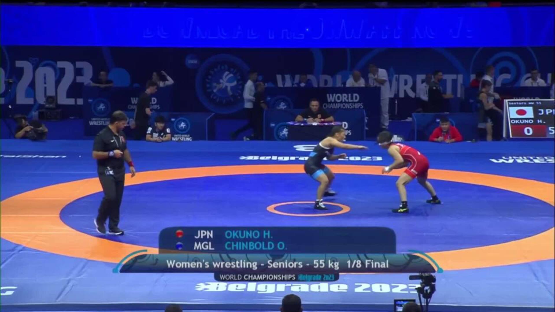 Haruna OKUNO (JPN) vs. Otgontuya CHINBOLD (MGL) | Seniors World ...