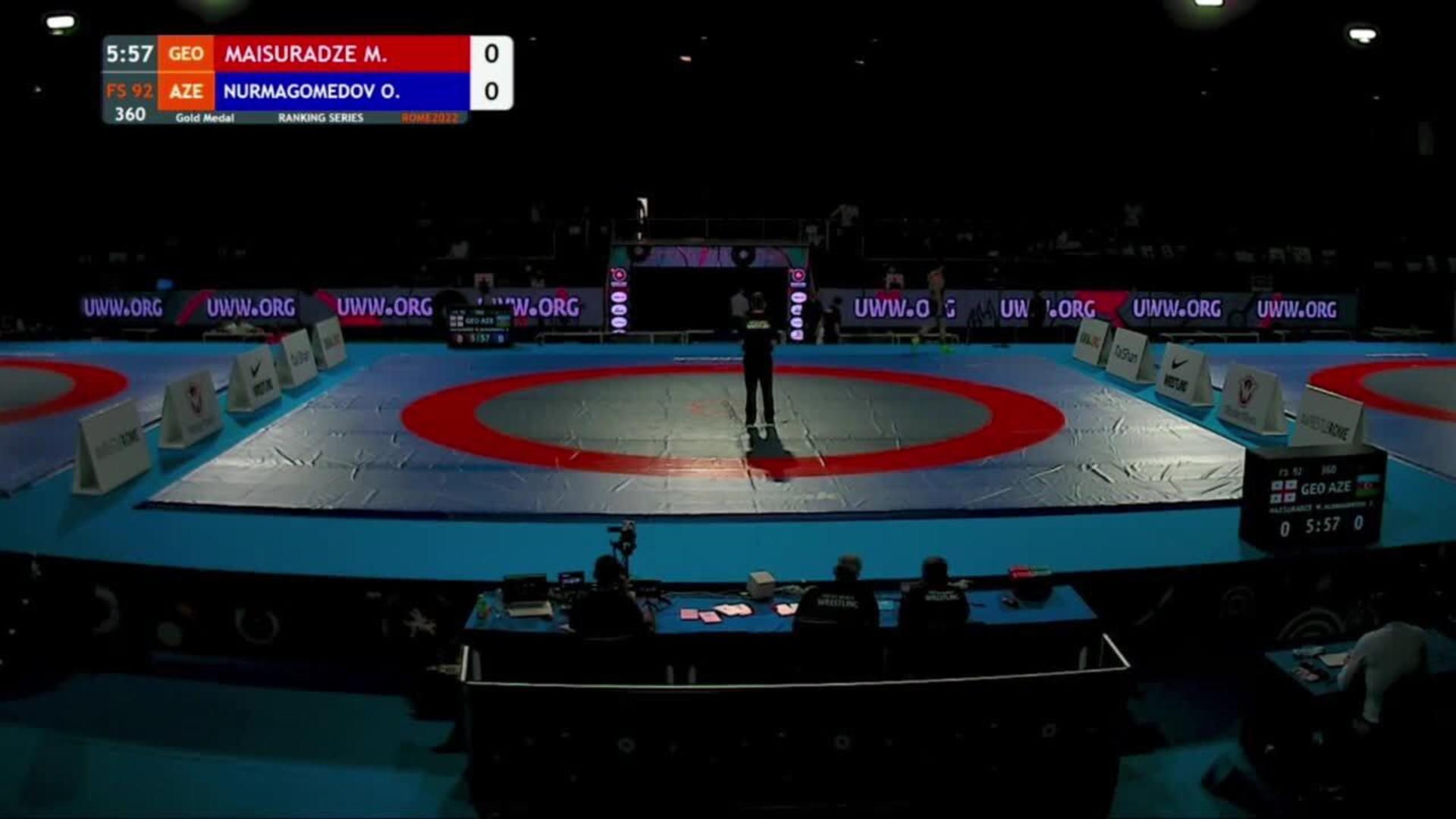 GOLD FS - 92 kg: M. MAISURADZE (GEO) v. O. NURMAGOMEDOV (AZE)