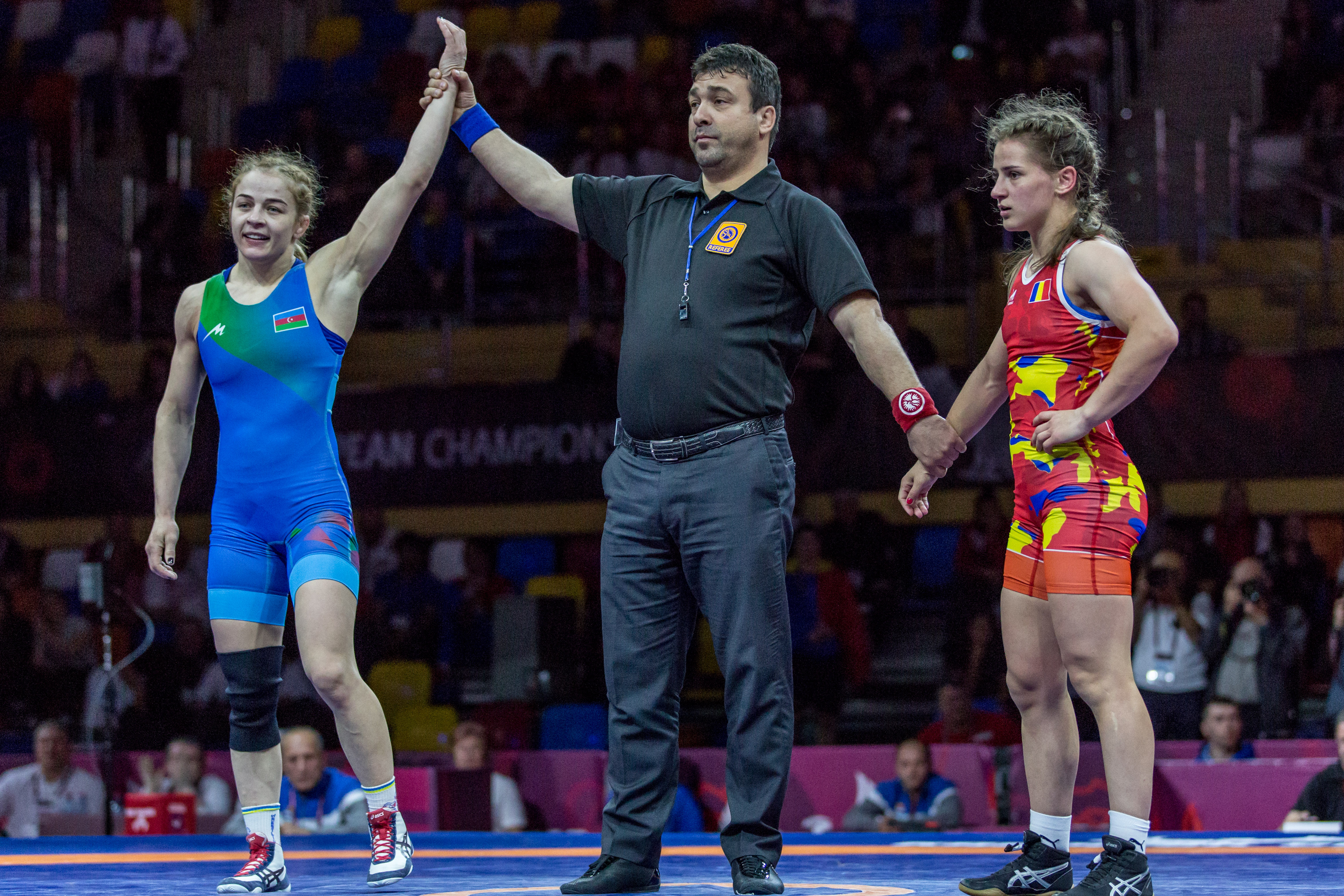 Mariya STADNIK (AZE) captured her eighth European title and reigning world championship, Yasmin ...