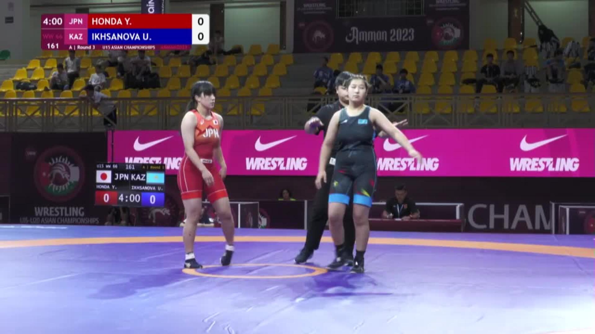 A | Round 3 • U15 WW 66Kg • Yurina HONDA (JPN) vs. Ulpan IKHSANOVA (KAZ)