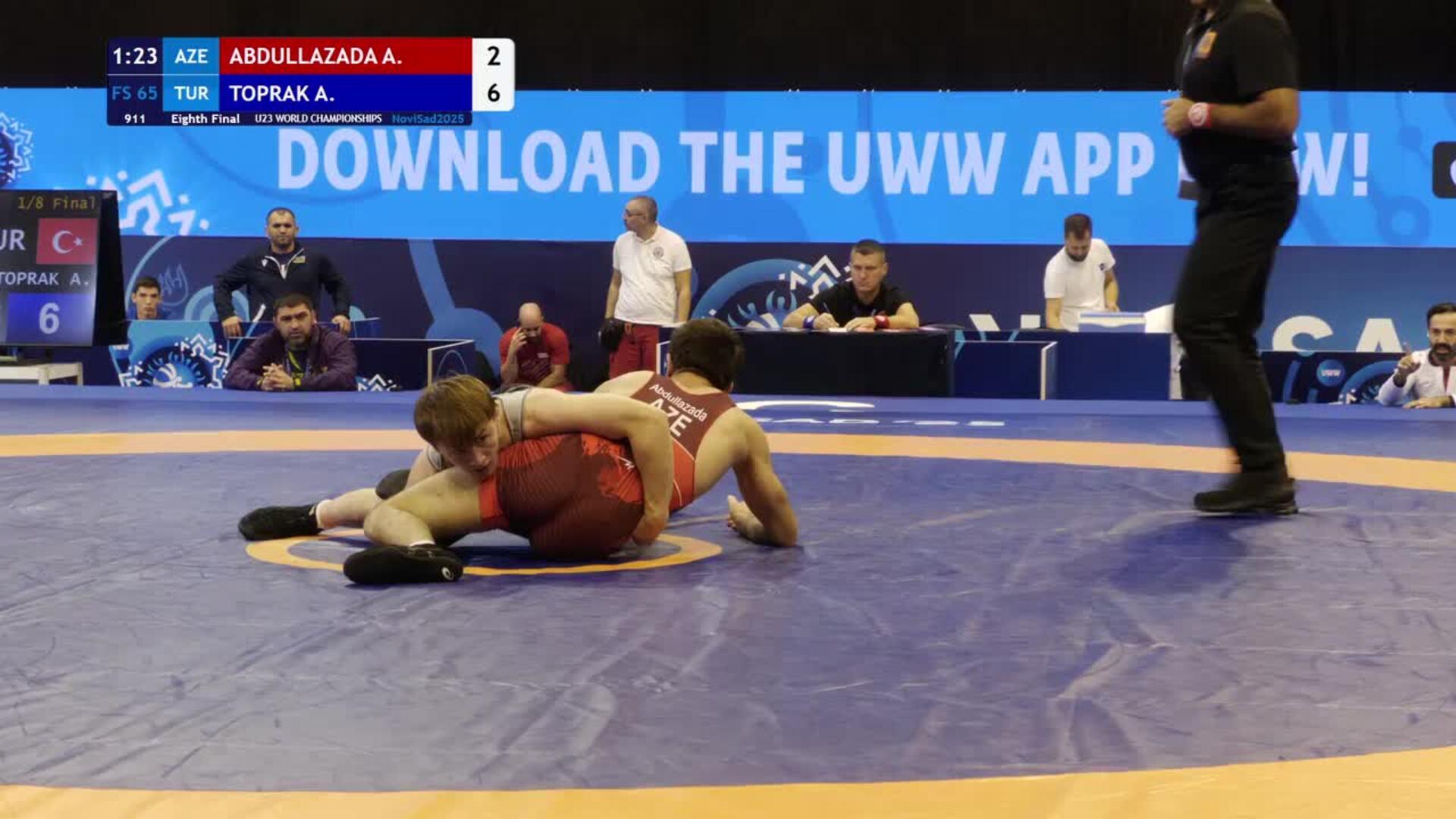 Aykhan ABDULLAZADA (AZE) vs. Abdullah TOPRAK (TUR) | U23 WORLD ...