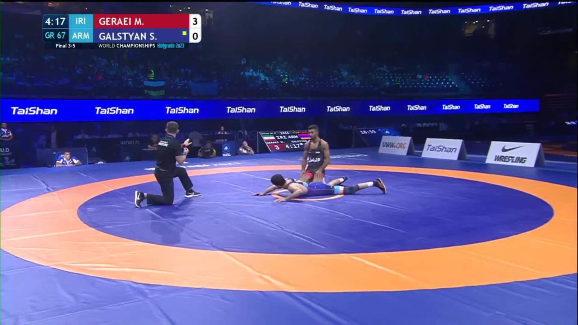 Mohammadreza Abdolhamid GERAEI (IRI) vs. Slavik GALSTYAN (ARM) | Seniors World Championships ...