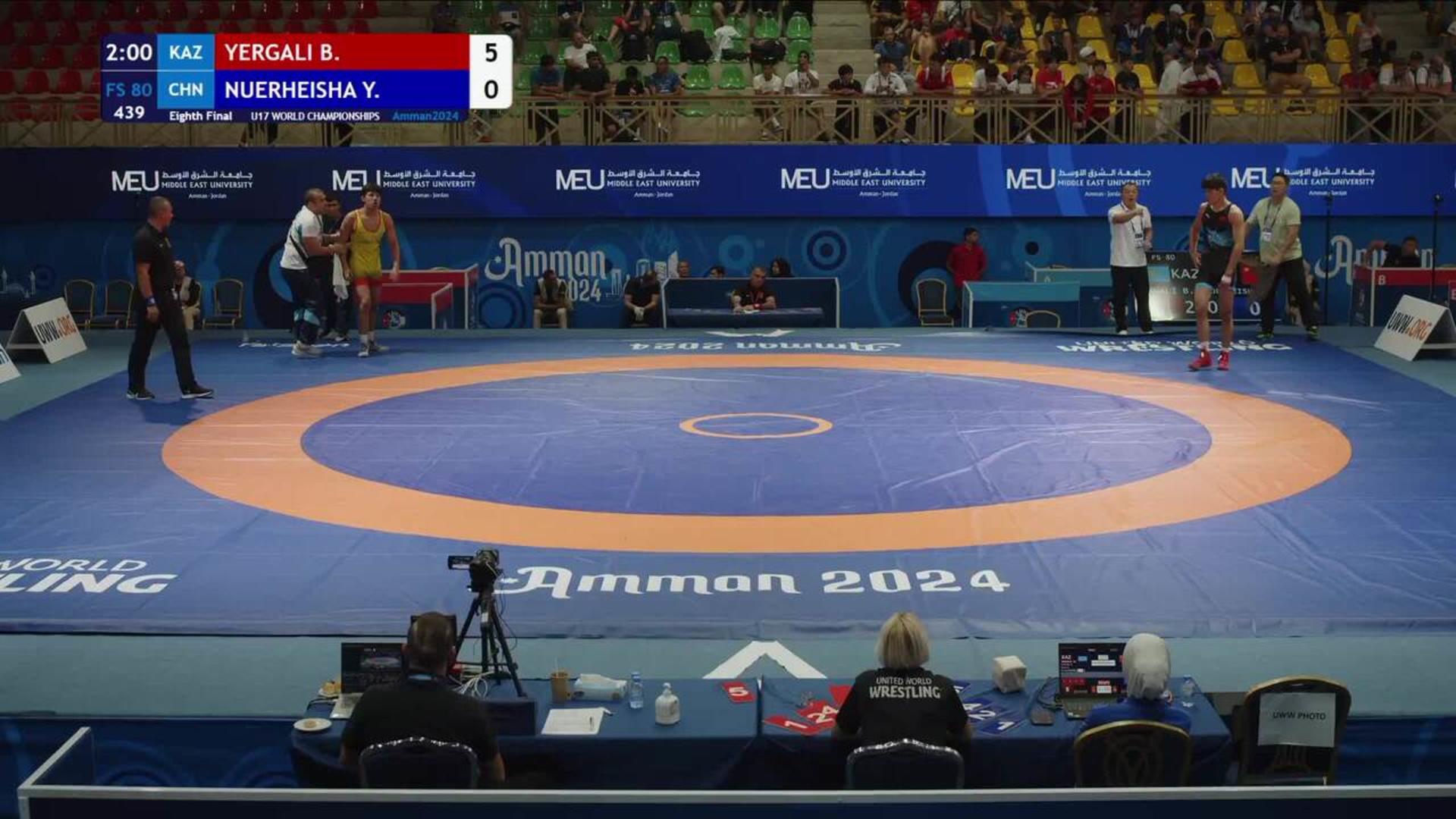 Beibarys YERGALI (KAZ) vs. Yesikeer NUERHEISHA (CHN) | U17 WORLD ...