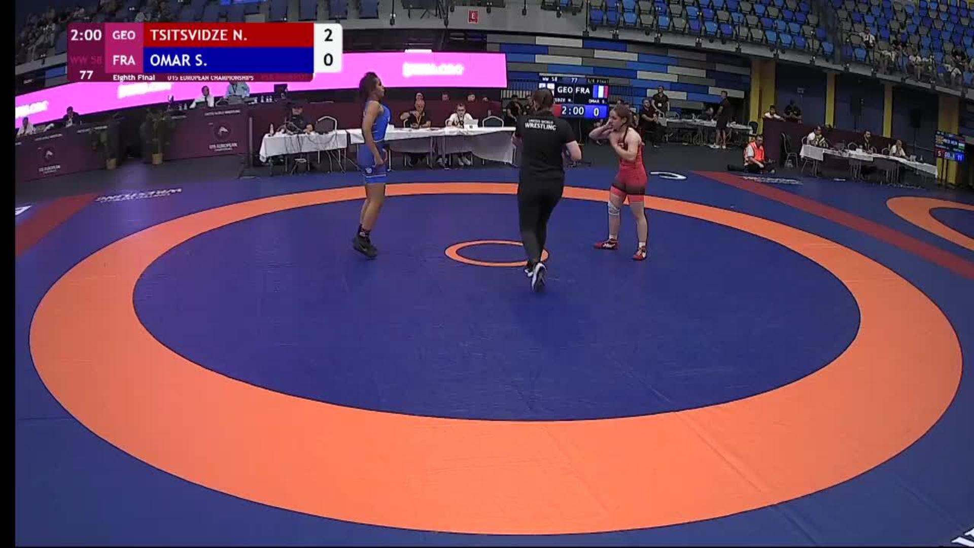 Eighth Final • WW 58Kg • Nini TSITSVIDZE (GEO) vs. Sihana Lina Julie ...