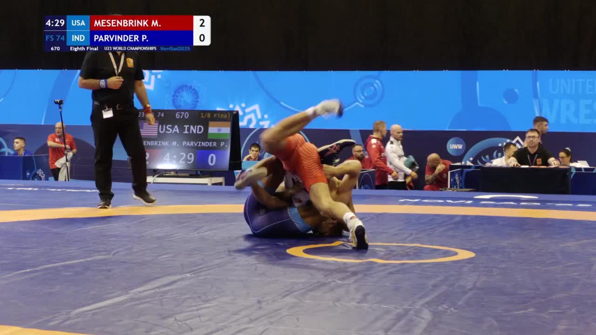 Mitchell Owen MESENBRINK (USA) vs. Parvinder PARVINDER (IND) | U23 ...