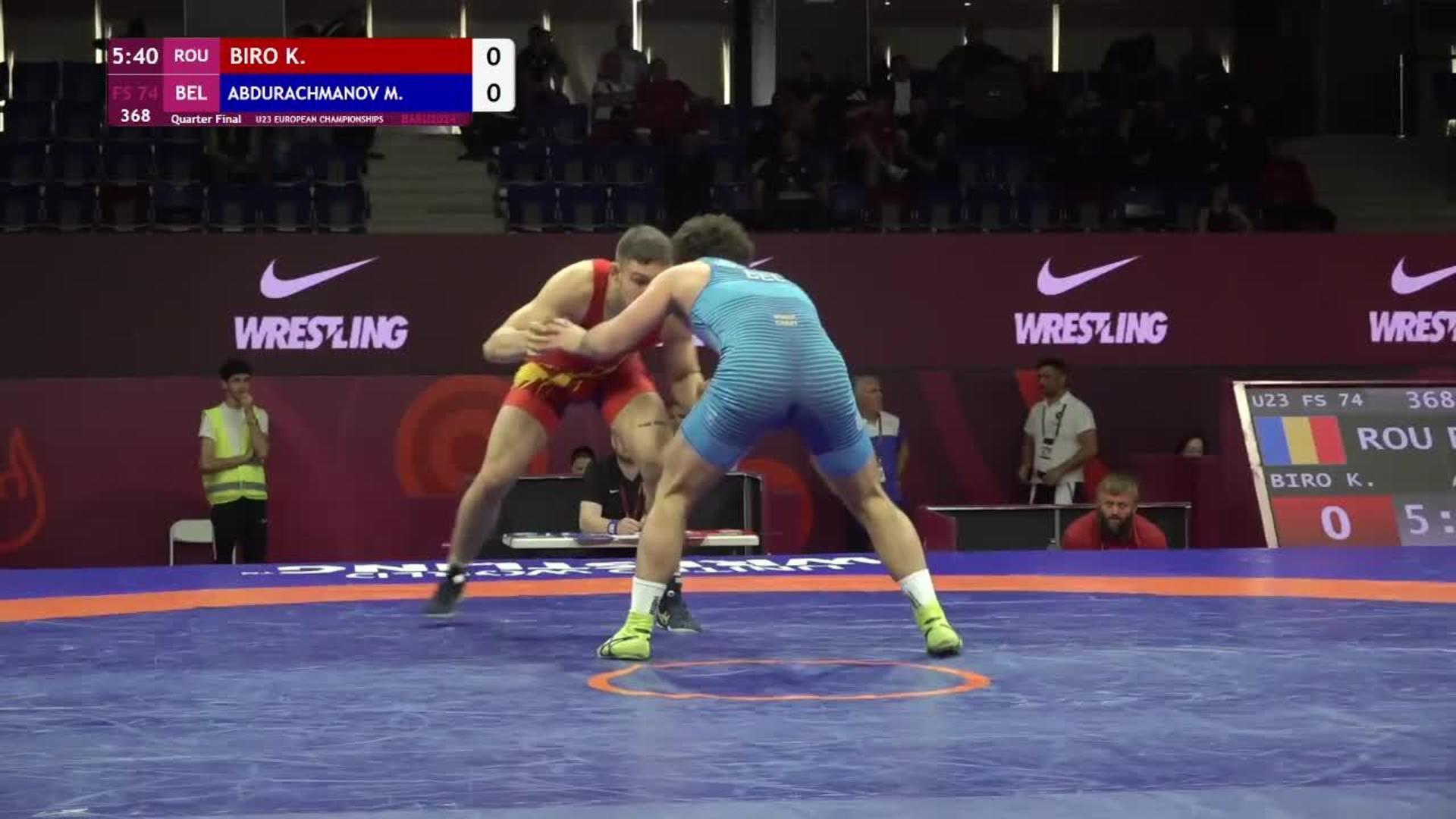 Krisztian BIRO (ROU) vs. Muhammad ABDURACHMANOV (BEL) | U23 Continental ...
