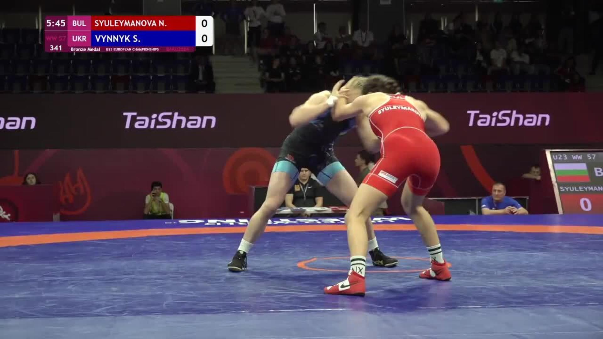 Nesrin Sebaydinova SYULEYMANOVA (BUL) vs. Solomiia VYNNYK (UKR) | U23 Continental Championships ...