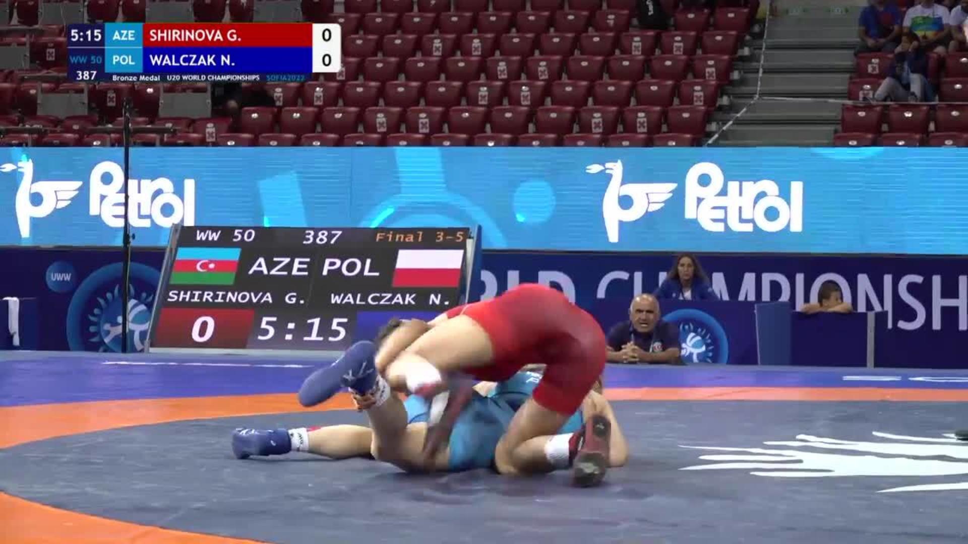 BRONZE WW - 50 kg: G. SHIRINOVA (AZE) v. N. WALCZAK (POL)