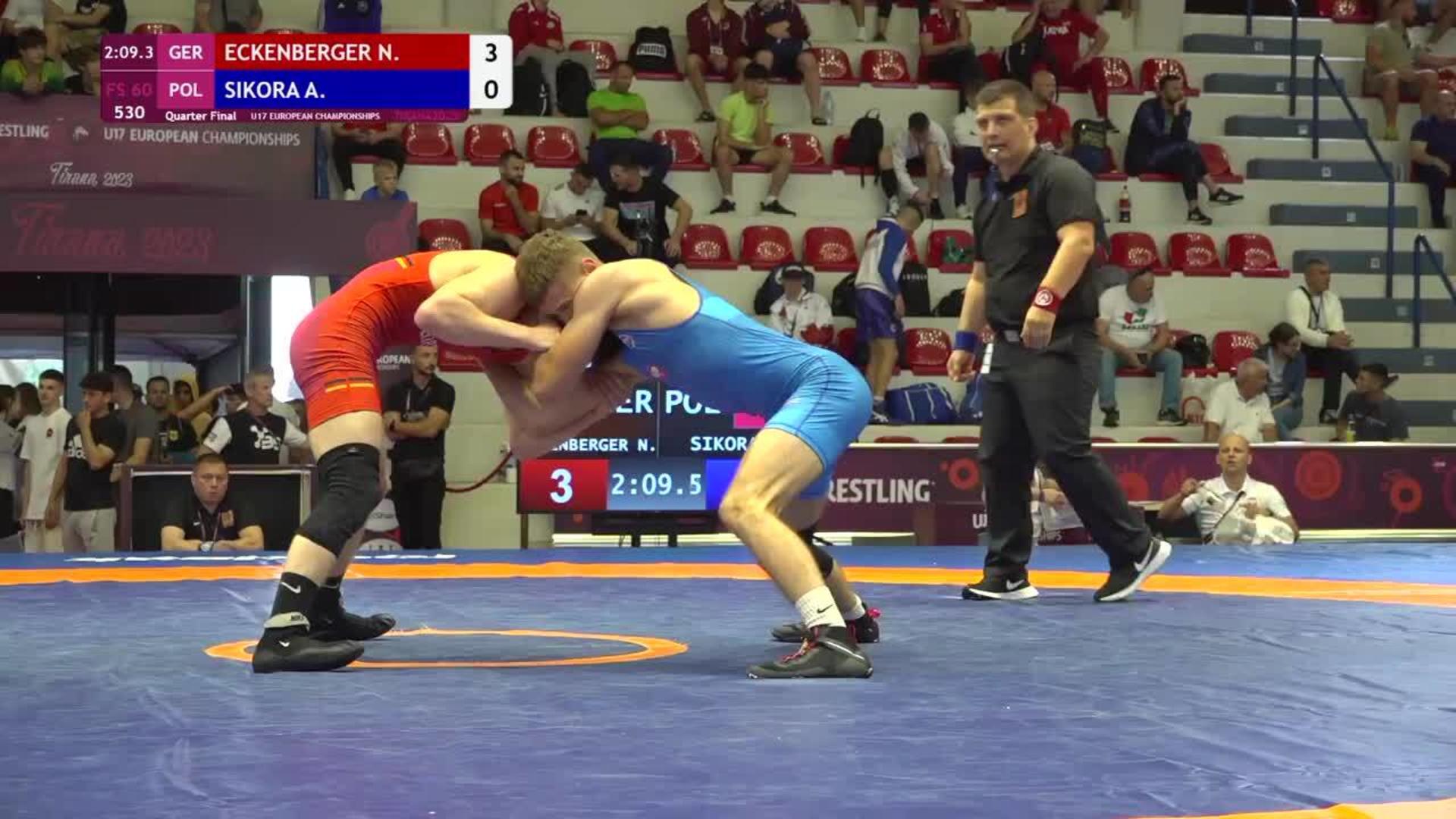 Quarter Final • FS 60Kg • Nick ECKENBERGER (GER) vs. Adrian SIKORA (POL)