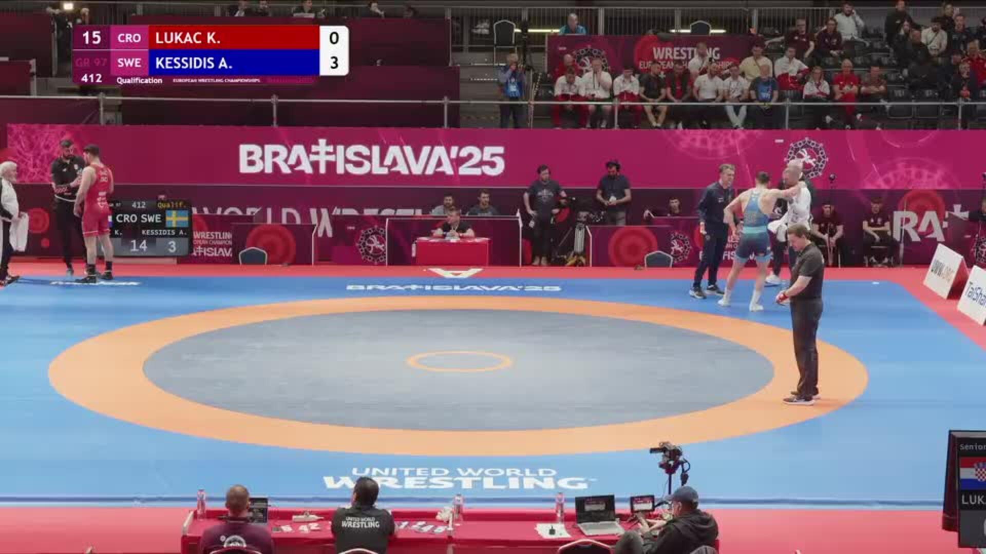 Kristian LUKAC (CRO) vs. Alex KESSIDIS (SWE) | EUROPEAN WRESTLING ...
