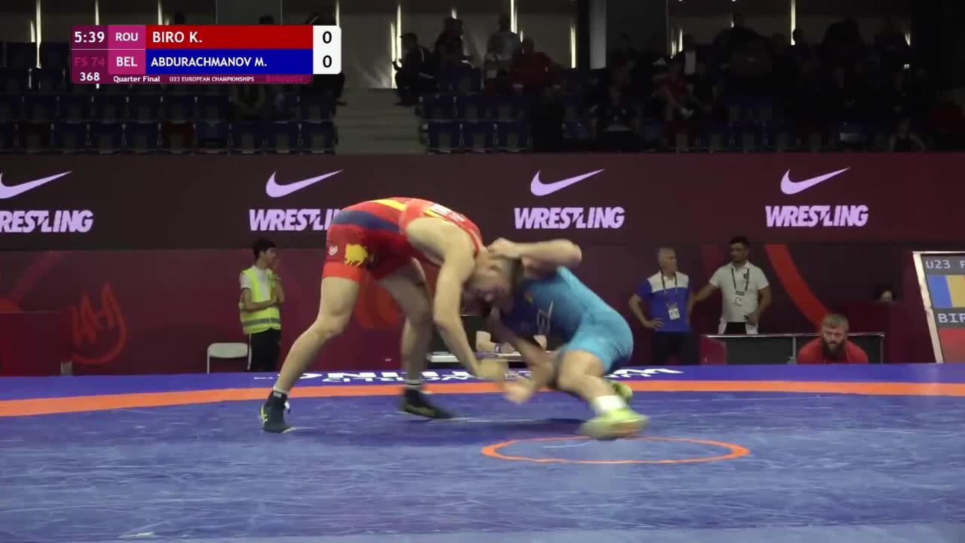 Krisztian BIRO (ROU) vs. Muhammad ABDURACHMANOV (BEL) | U23 Continental ...