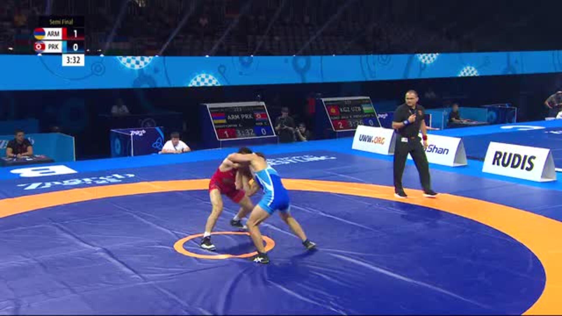 Arsen HARUTYUNYAN (ARM) vs. Chongsong HAN (PRK) | WORLD WRESTLING ...