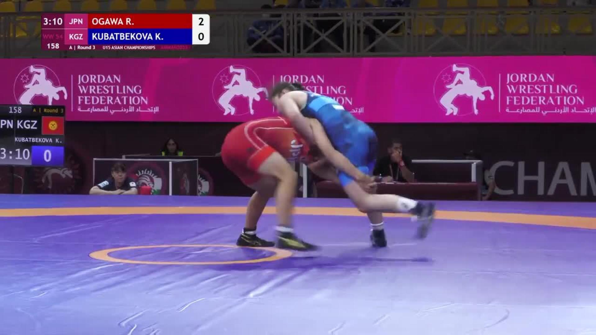 A | Round 3 • U15 WW 54Kg • Rion OGAWA (JPN) vs. Kanykei KUBATBEKOVA (KGZ)
