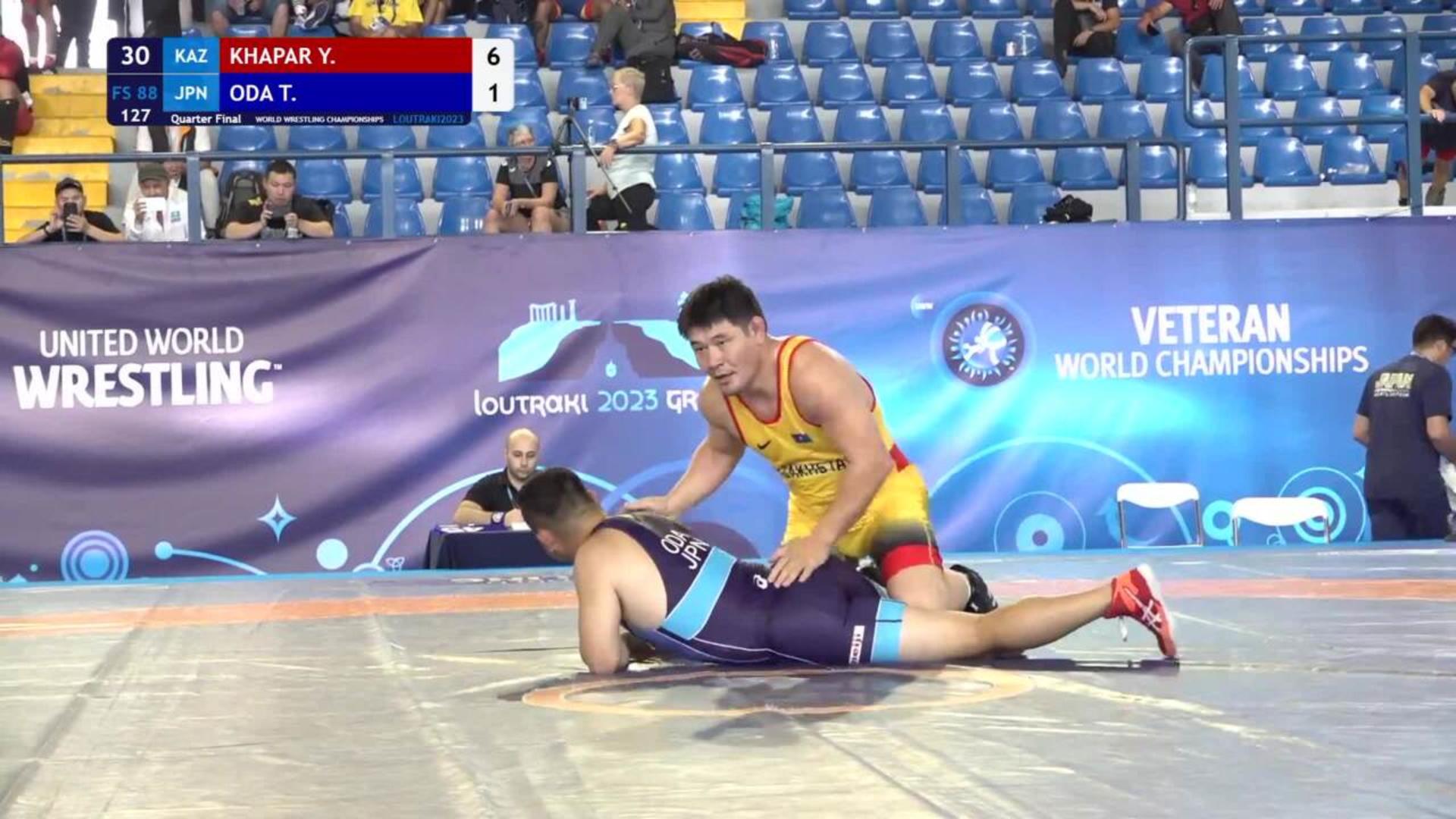 Yessentay KHAPAR (KAZ) vs. Takahisa ODA (JPN) | WORLD WRESTLING ...