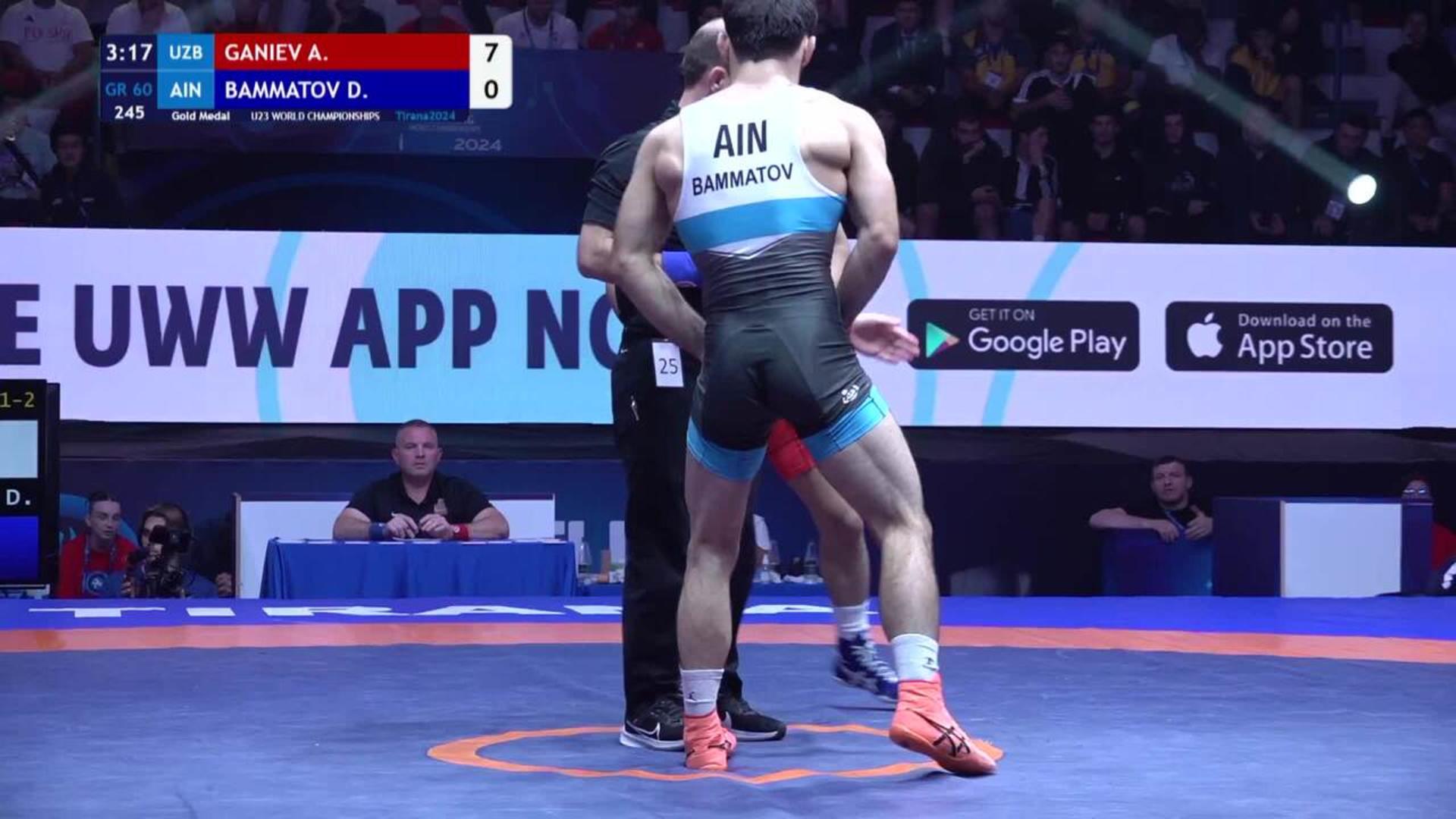 Alisher GANIEV (UZB) vs. Dinislam BAMMATOV (AIN) | 2024 U23 World Championships | Gold Medal ...