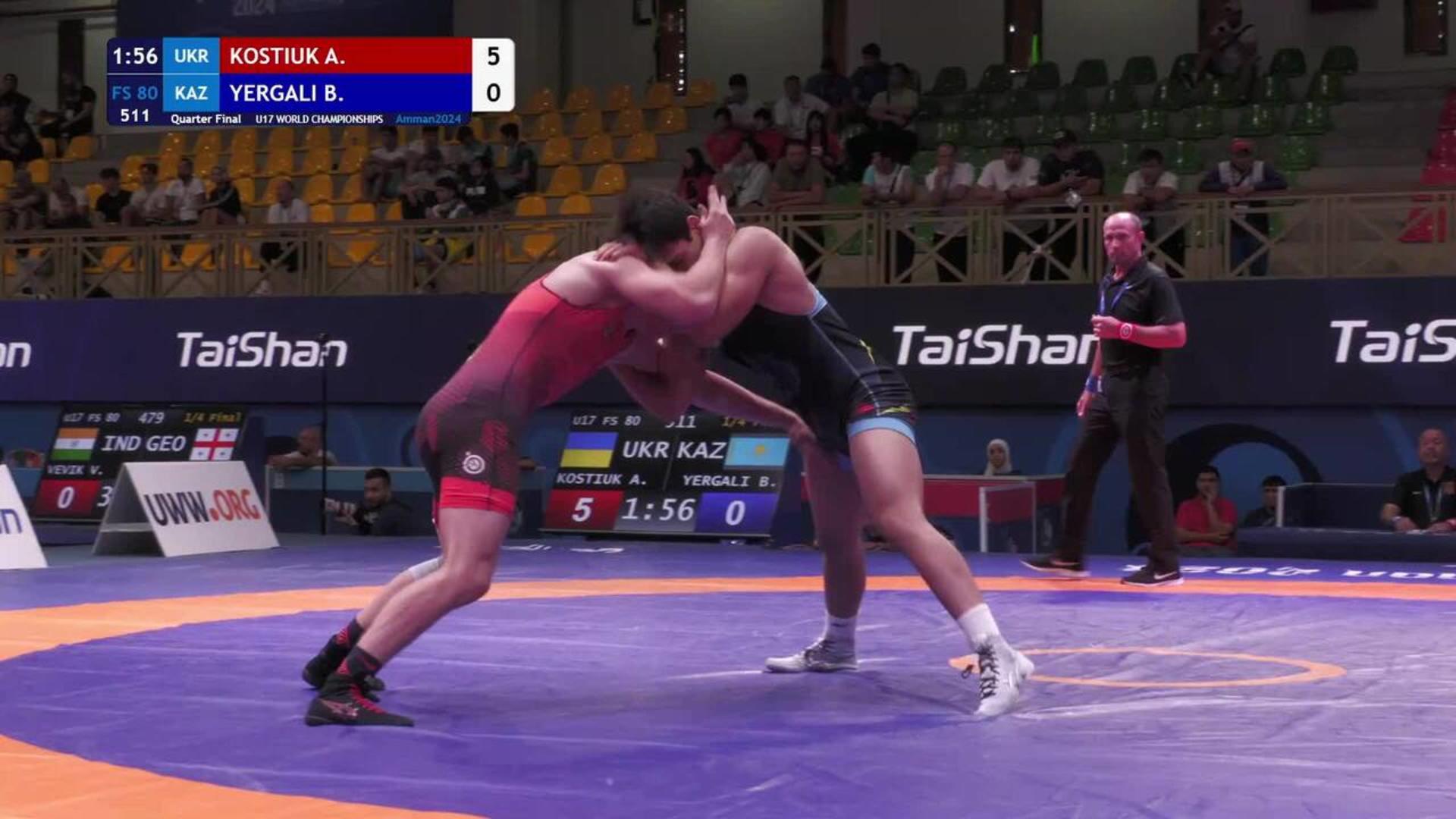 Artur KOSTIUK (UKR) vs. Beibarys YERGALI (KAZ) | U17 WORLD ...