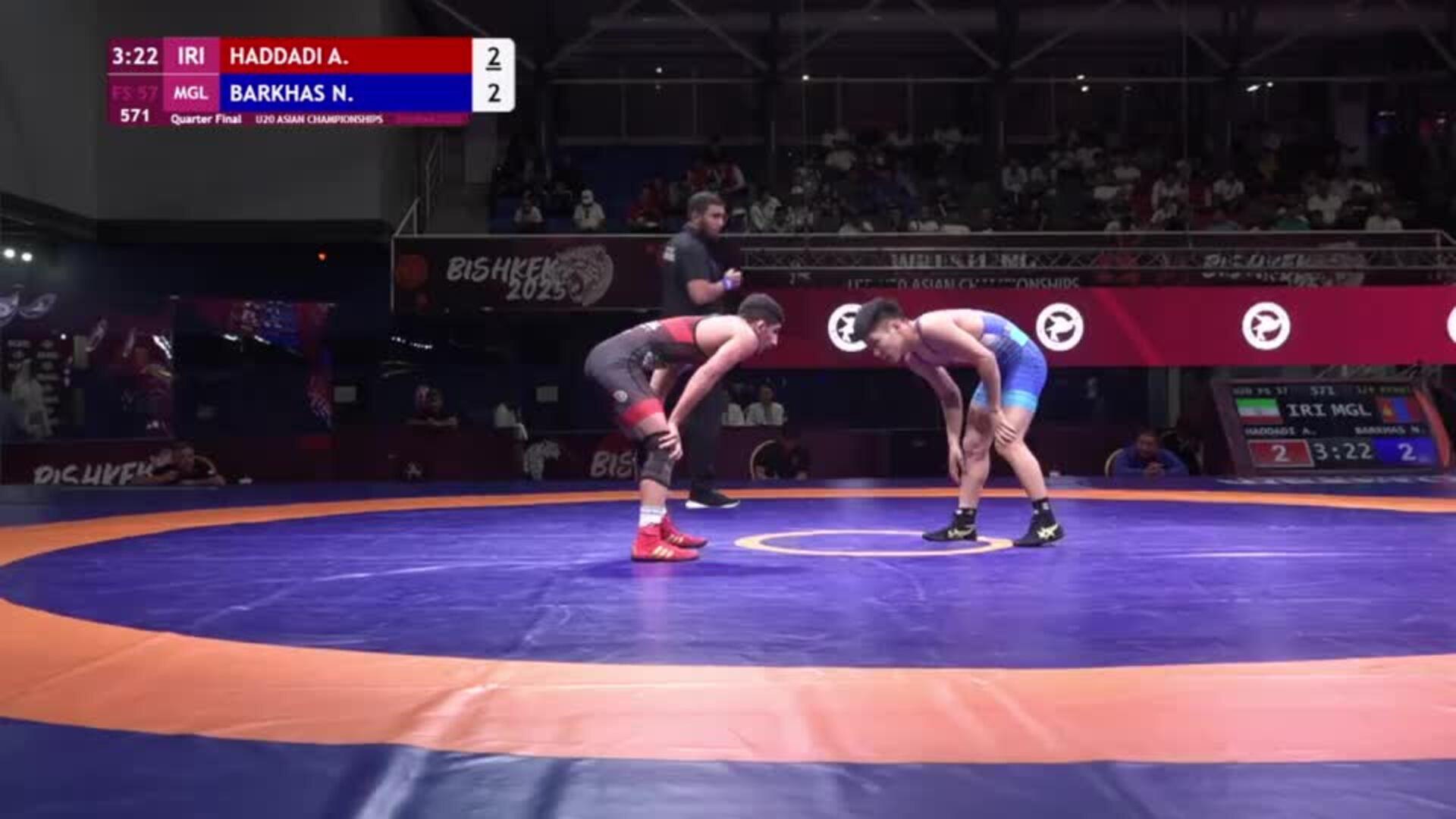 Arshia Bahram HADDADI (IRI) vs. Naran Ulzii BARKHAS (MGL) | U20 ASIAN CHAMPIONSHIPS 2025 ...