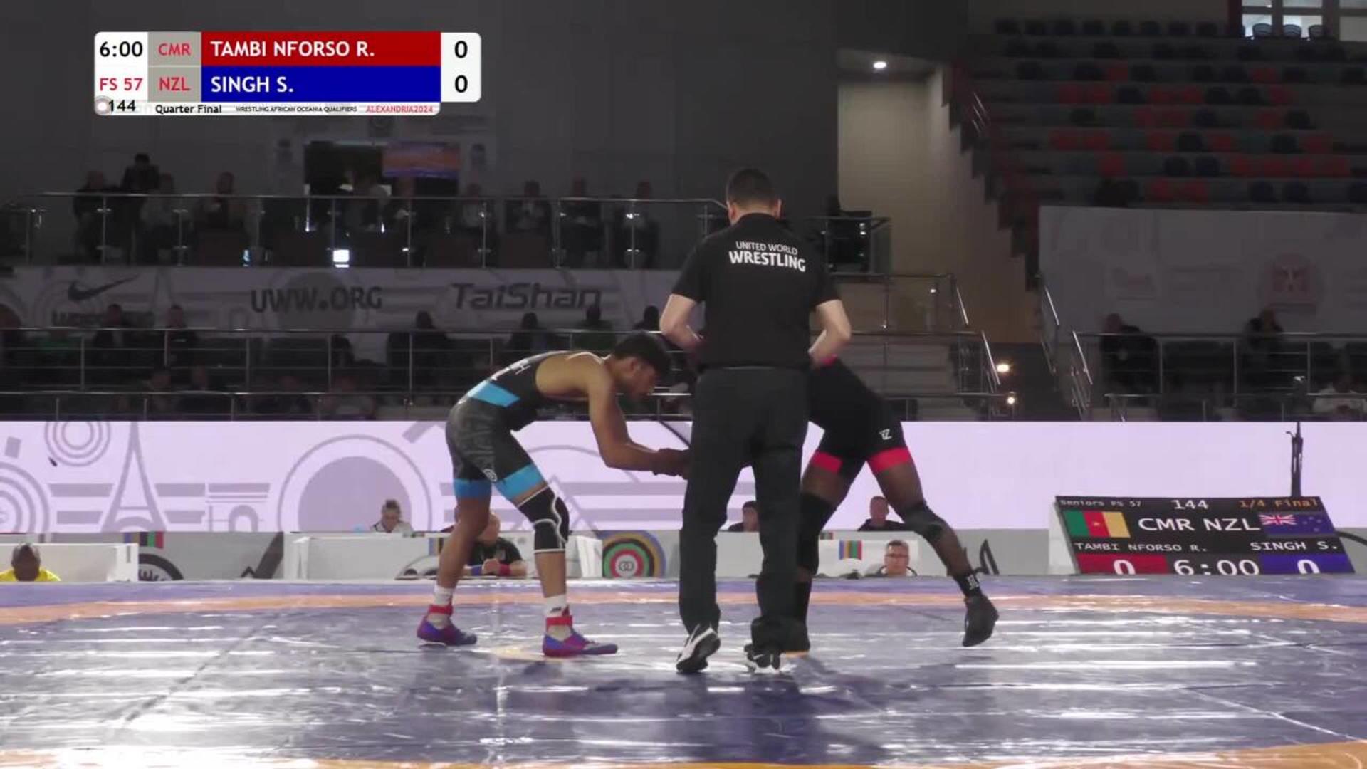 Roland TAMBI NFORSONG (CMR) vs. Suraj Shahil SINGH (NZL) | 2024 Seniors ...