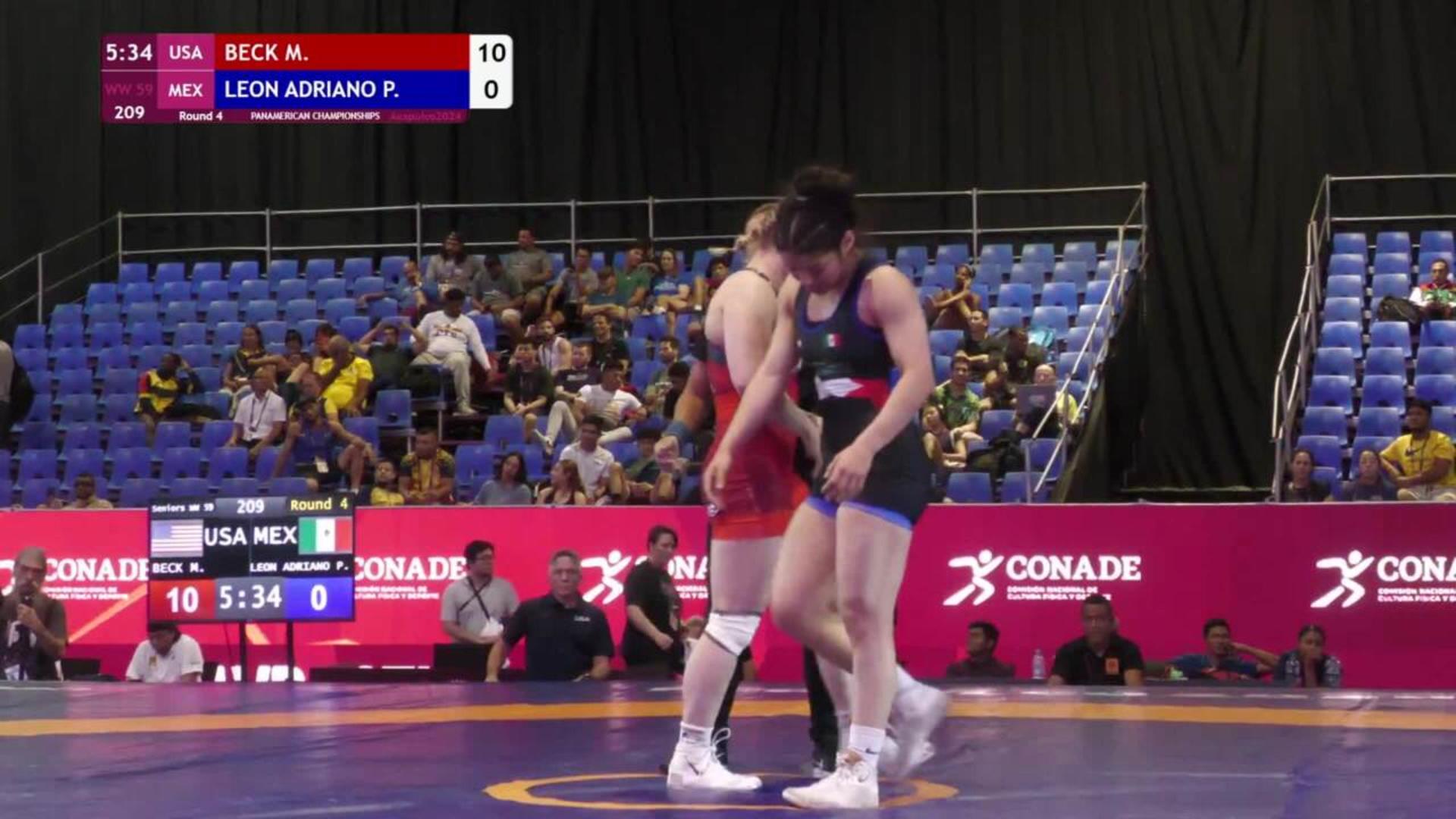 Michaela Hope BECK (USA) vs. Paula Belen LEON ADRIANO (MEX ...