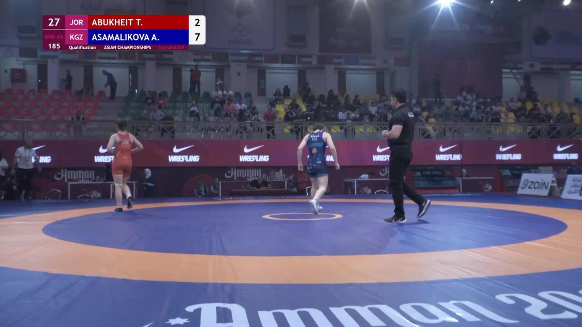 Tala Jawad Hamad ABUKHEIT (JOR) vs. Aiana ASAMALIKOVA (KGZ) | ASIAN CHAMPIONSHIPS 2024 ...