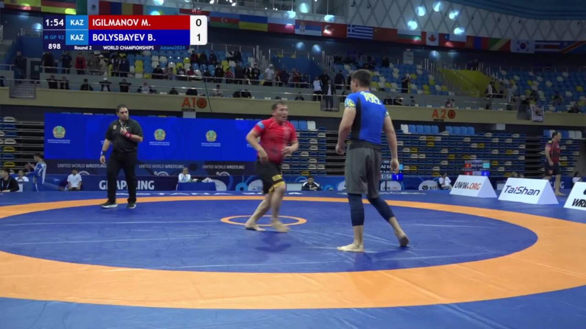 Marat IGILMANOV (KAZ) vs. Bakhtiyar BOLYSBAYEV (KAZ) | WORLD CHAMPIONSHIPS 2024 | Round 2 | M GP ...