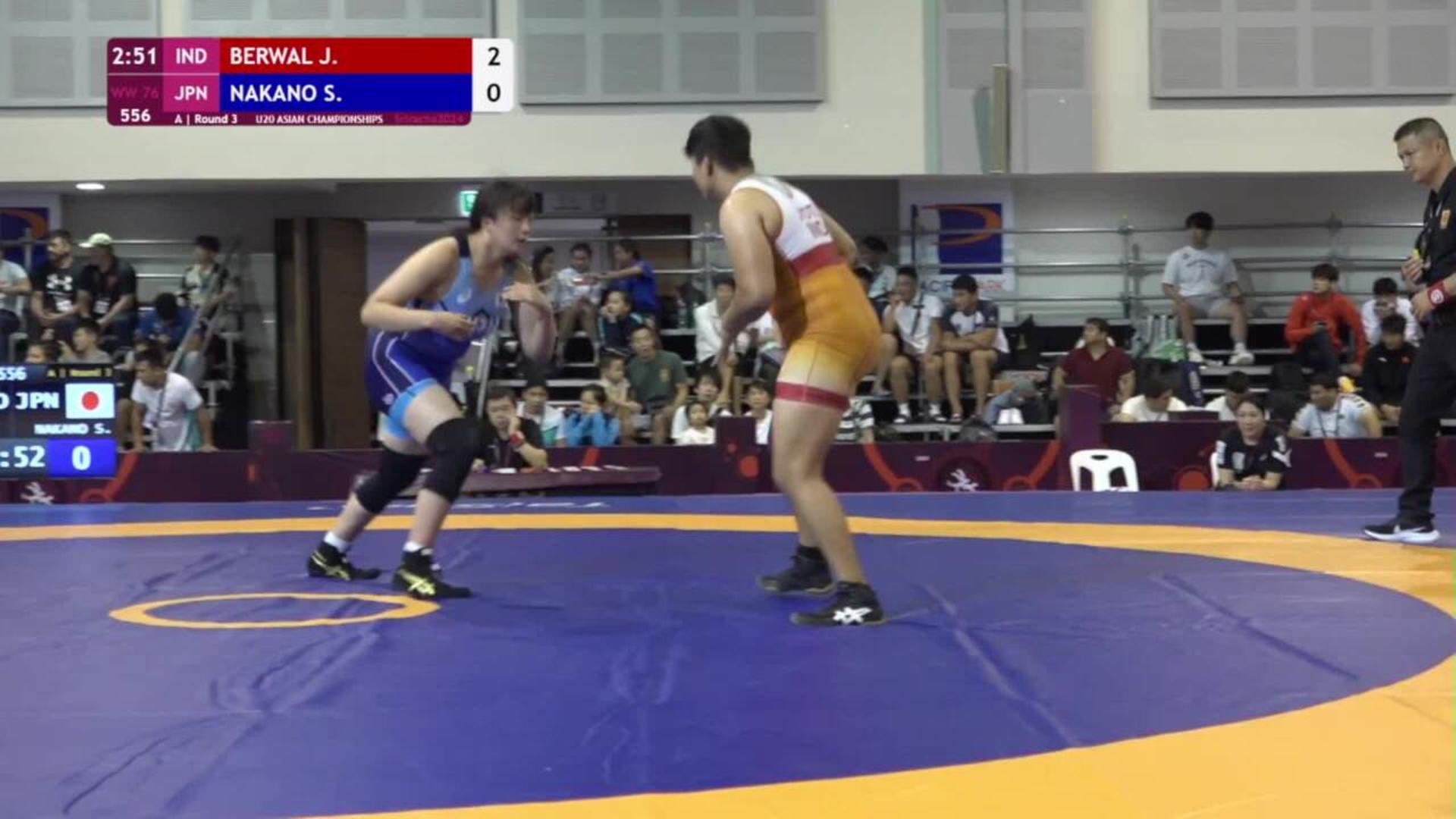 Jyoti BERWAL (IND) vs. Sakura NAKANO (JPN) | U20 ASIAN CHAMPIONSHIPS 2024 | A | Round 3 | WW 76Kg