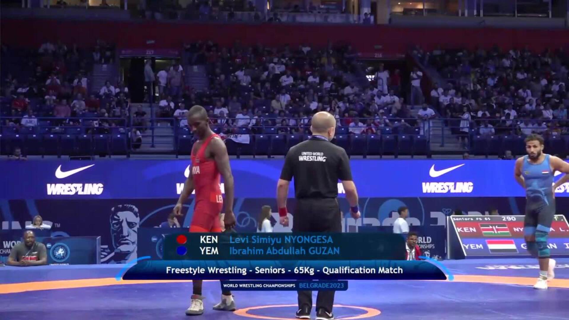 Levi Simiyu NYONGESA (KEN) vs. Ibrahim Abdullah GUZAN (YEM) | Seniors ...