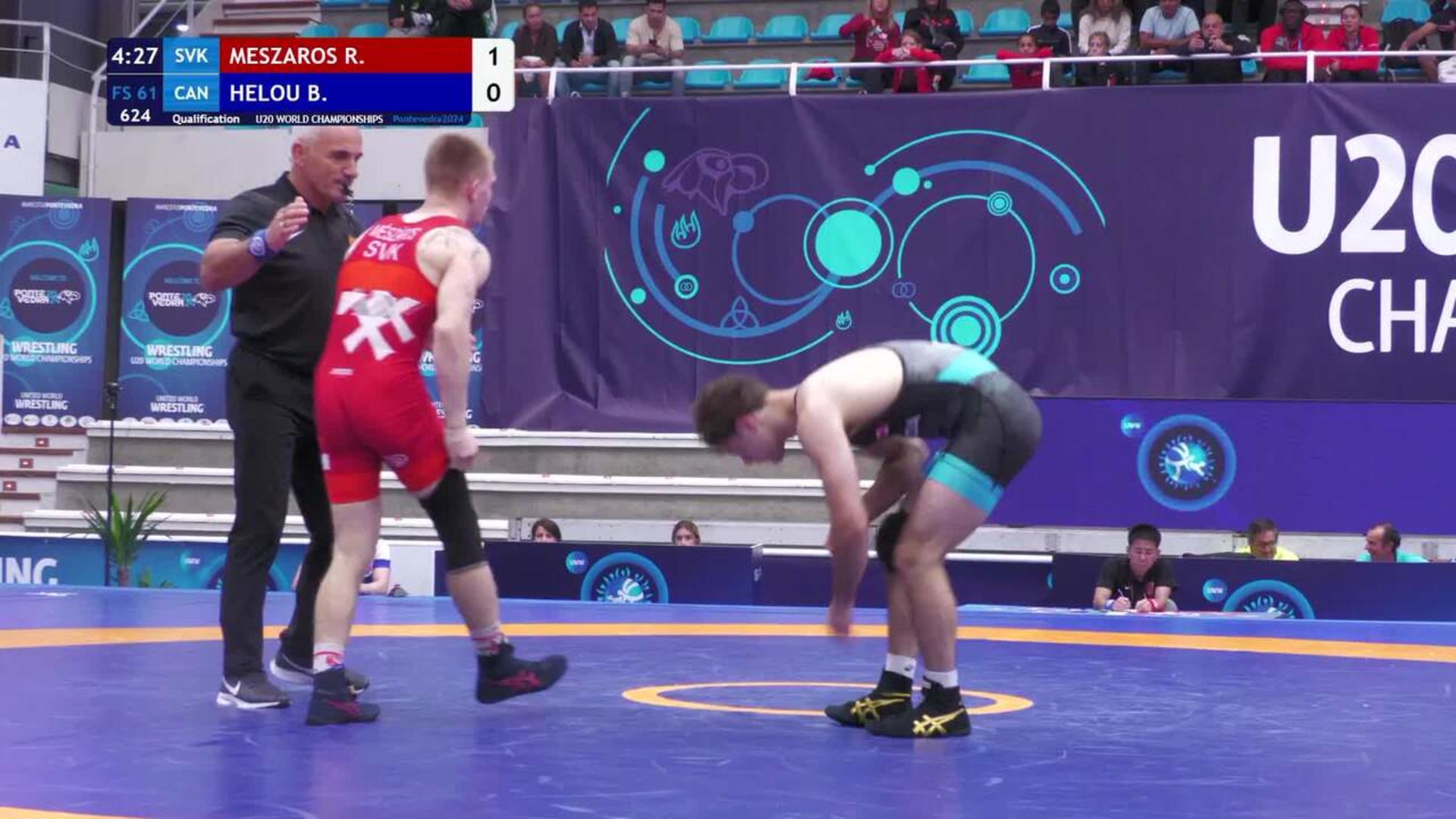 Robert Martin MESZAROS (SVK) vs. Blayne Pascal HELOU (CAN) | U20 World ...