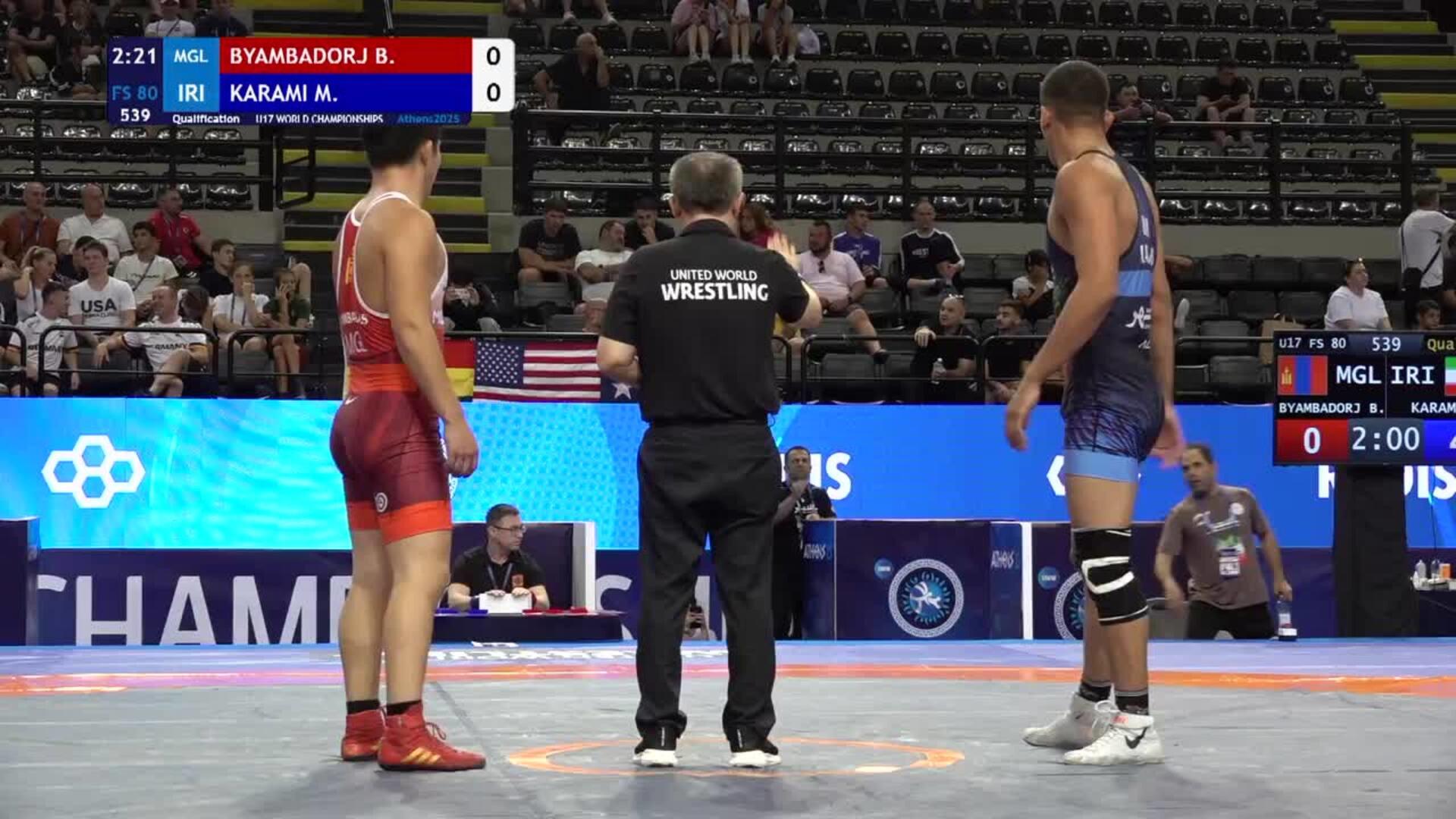 Buyantogtokh BYAMBADORJ (MGL) vs. Mohammadparsa Peiman KARAMI (IRI ...