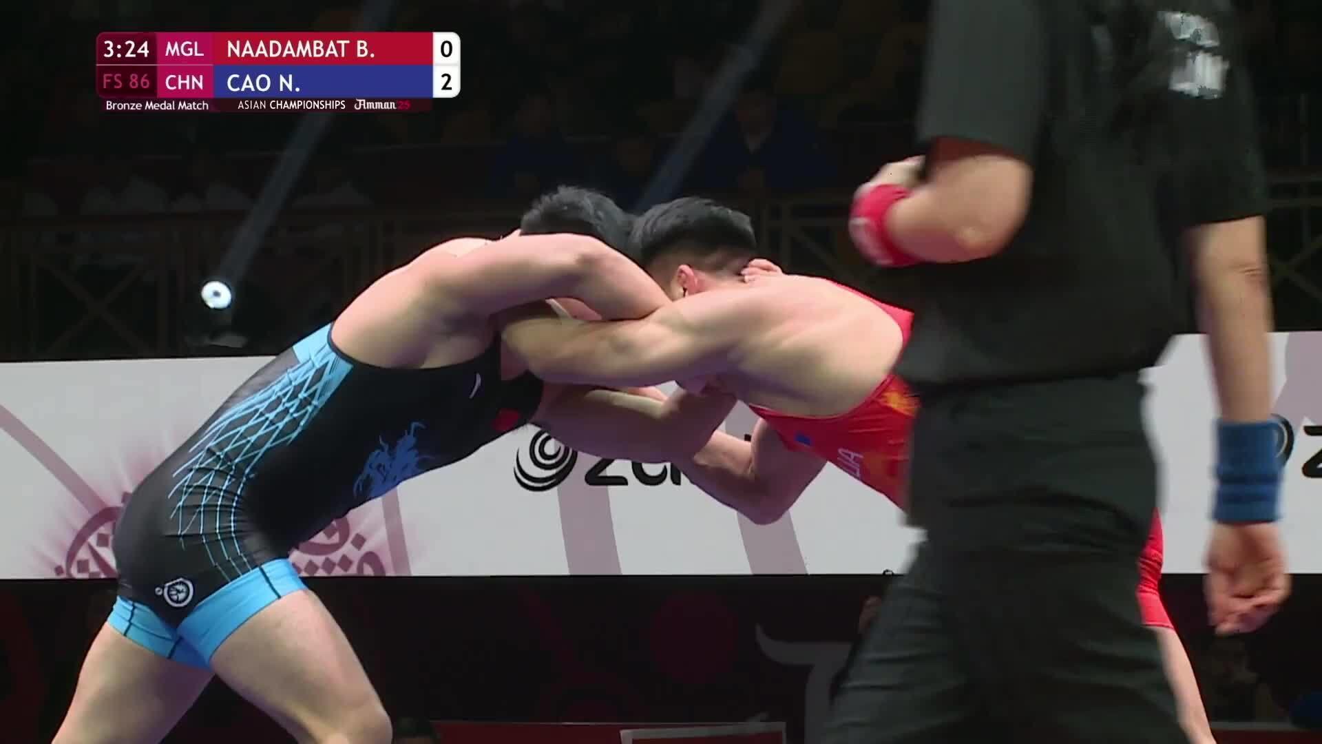 Batbilguun NAADAMBAT (MGL) vs. Nan CAO (CHN) | ASIAN WRESTLING CHAMPIONSHIPS 2025 | Bronze Medal ...