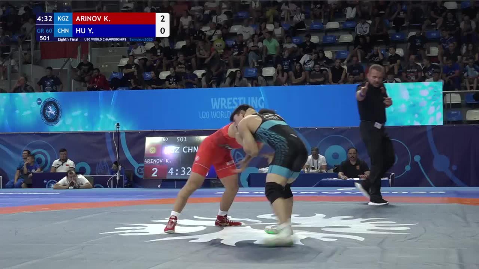 Kubanych ARINOV (KGZ) vs. Yunlong HU (CHN) | U20 WORLD CHAMPIONSHIPS ...