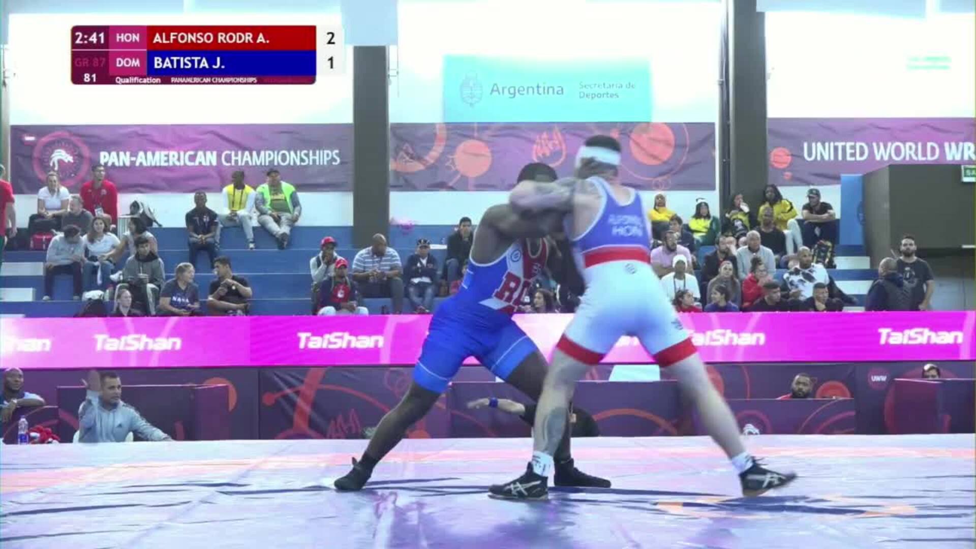 Qualif. • GR 87 kg • Ariel Andres ALFONSO RODRIGUEZ(HON) vs. Johan ...