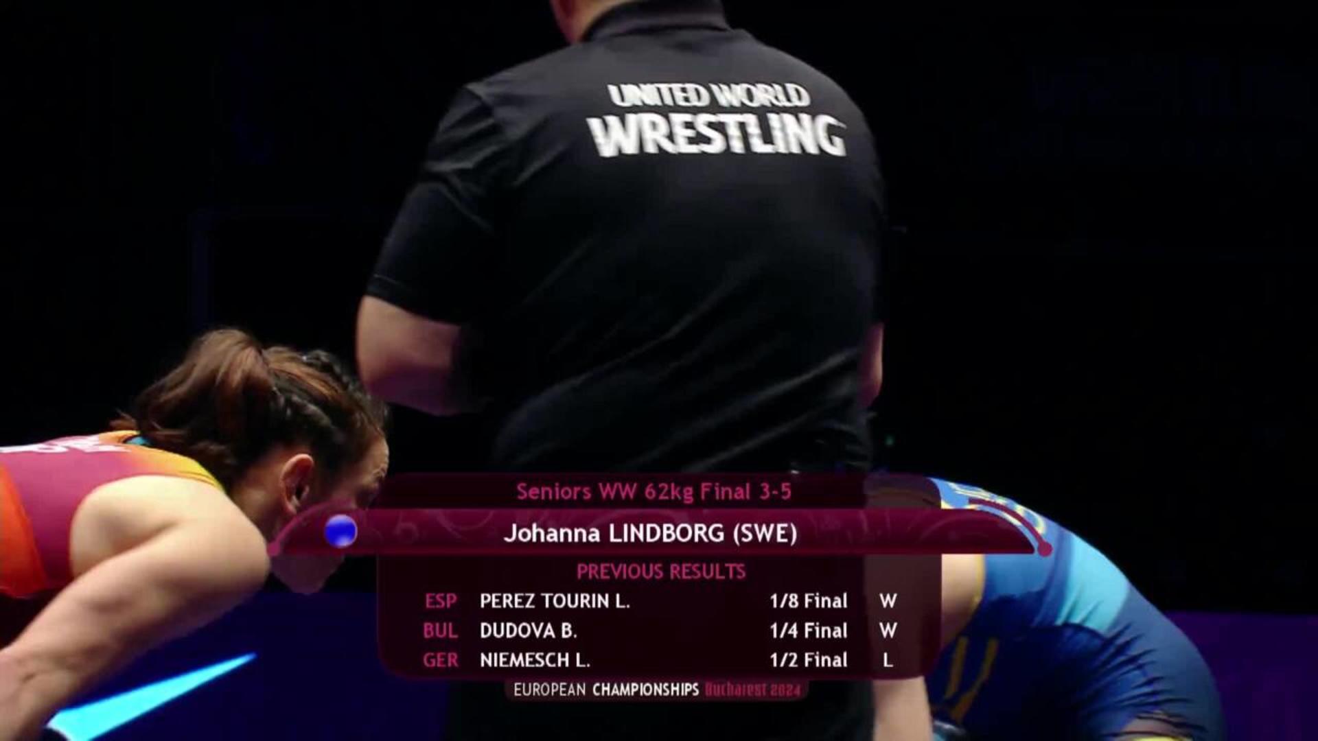 Yuliia TKACH OSTAPCHUK (UKR) vs. Johanna LINDBORG (SWE) | 2024 Seniors European Championships ...
