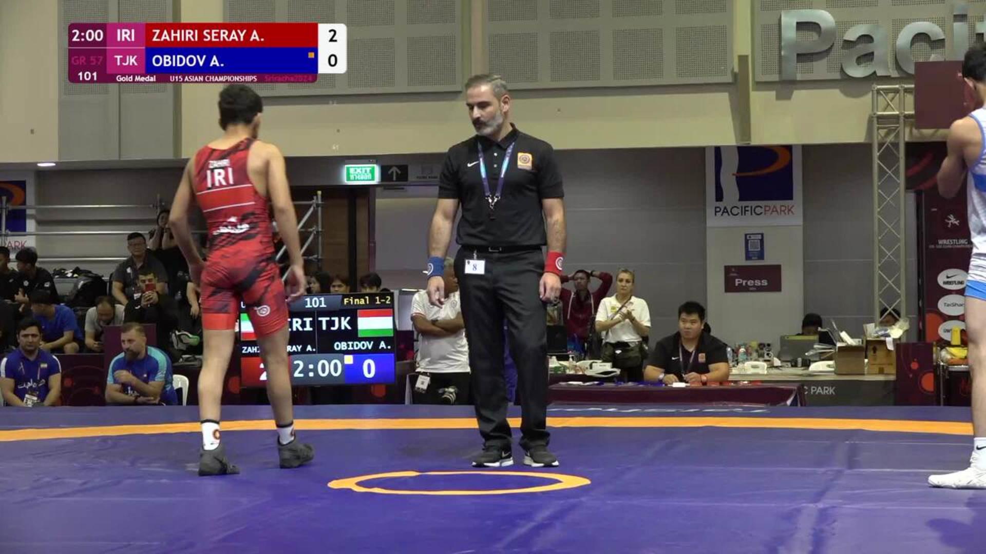 Abolfazl Roohollah ZAHIRI SERAYDAR (IRI) vs. Amirjon OBIDOV (TJK) | U15 ASIAN CHAMPIONSHIPS 2024 ...
