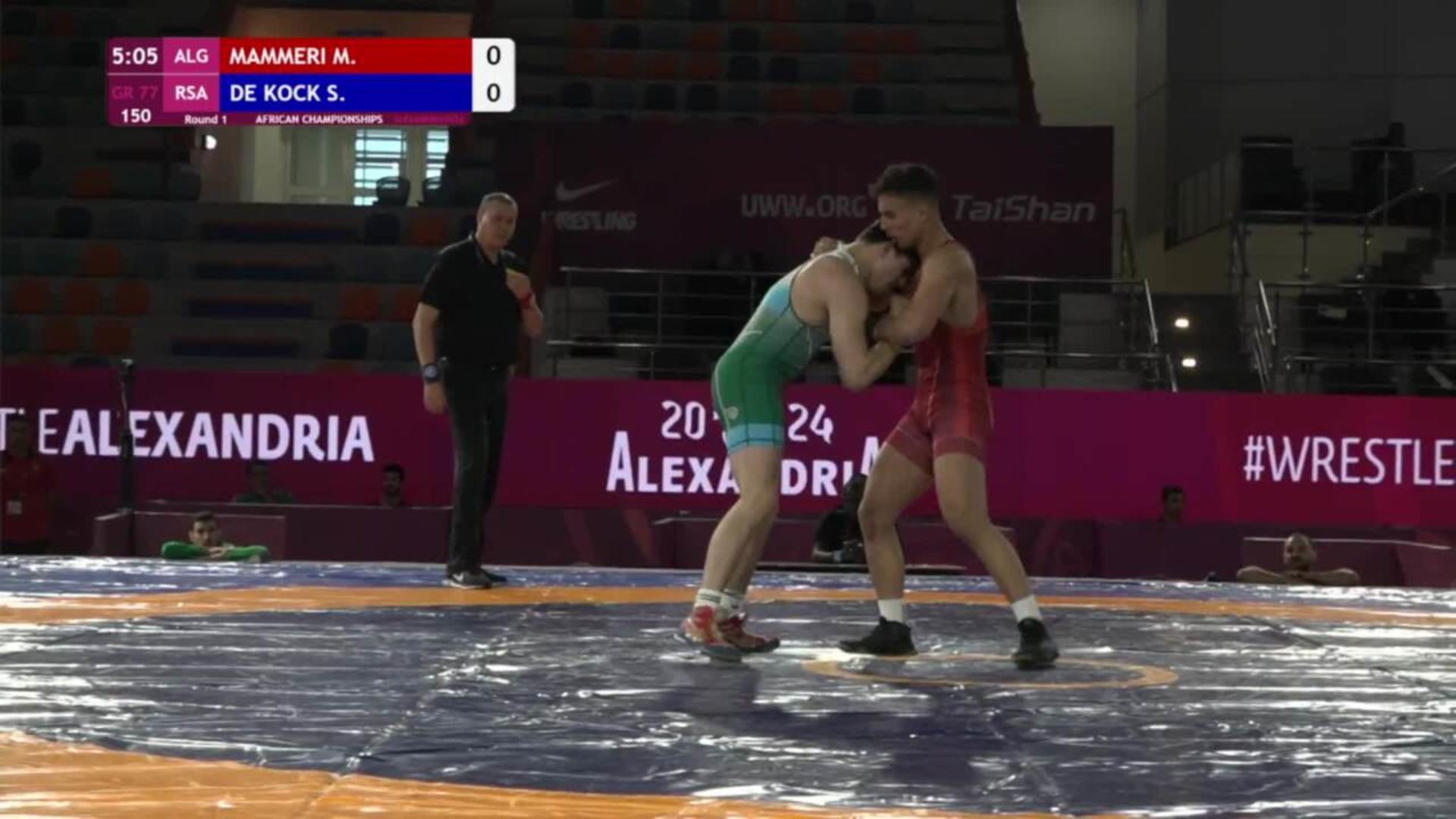 Mohamed MAMMERI (ALG) vs. Shaun DE KOCK (RSA) | AFRICAN CHAMPIONSHIPS 2024 | Round 1 | GR 77Kg