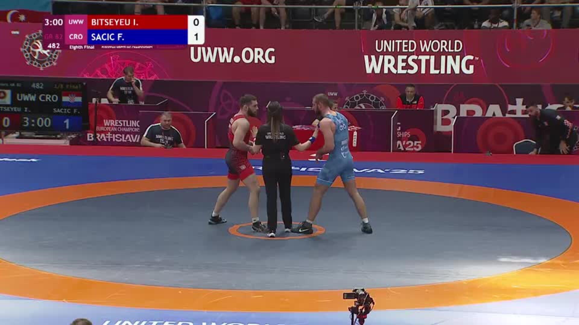 Ilya BITSEYEU (UWW) vs. Filip SACIC (CRO) | EUROPEAN WRESTLING ...