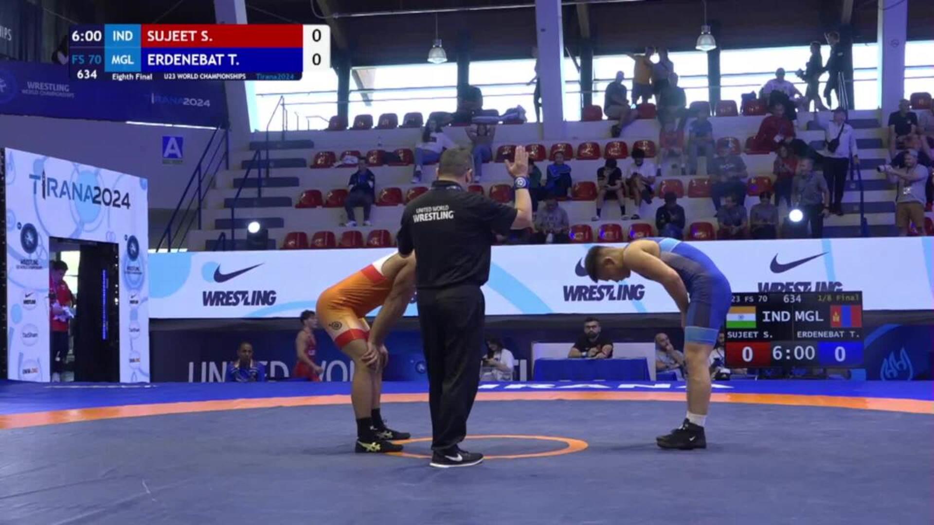 Sujeet SUJEET (IND) vs. Tugsjargal ERDENEBAT (MGL) | 2024 U23 World ...