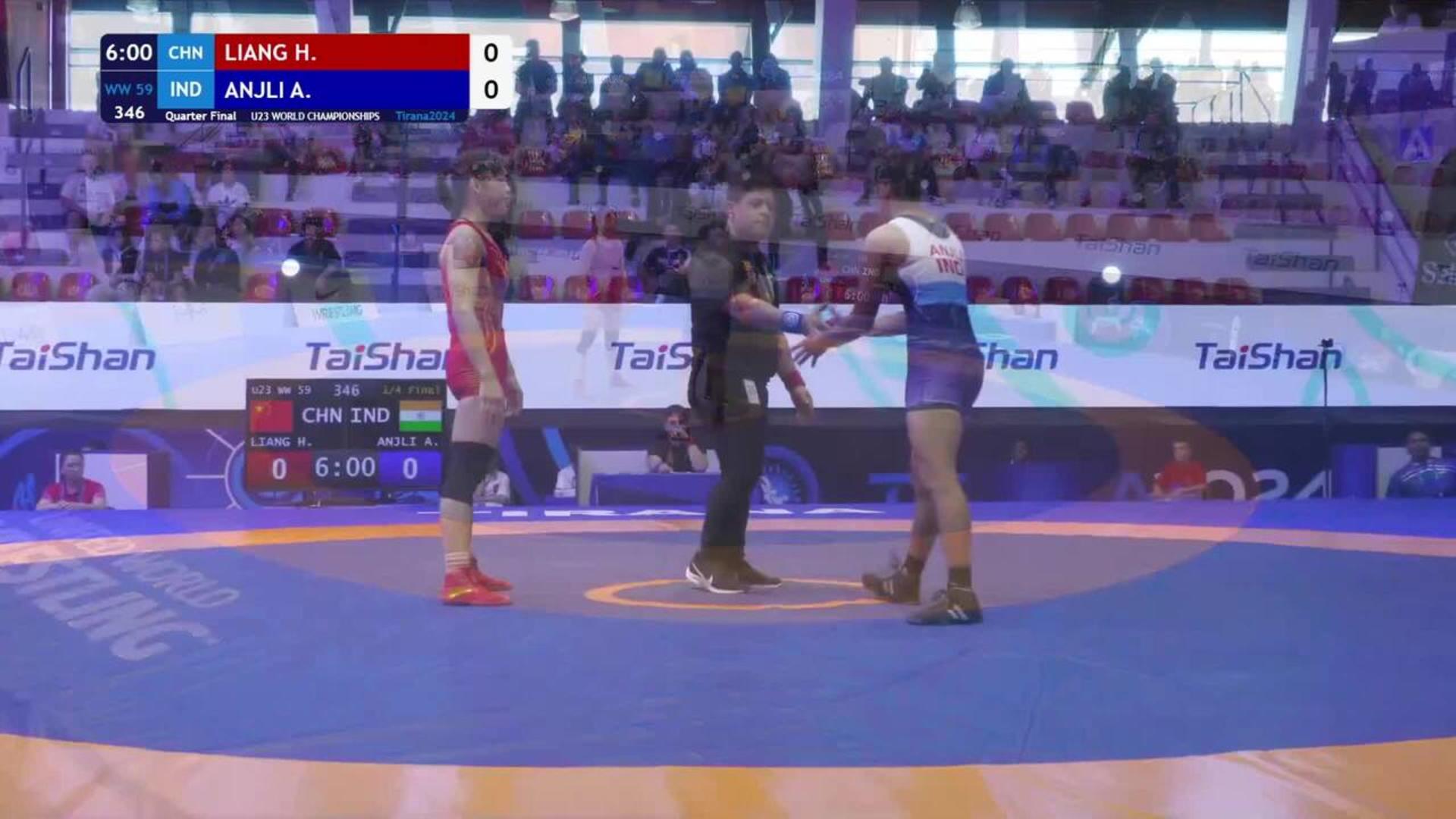 Hong LIANG (CHN) vs. Anjli ANJLI (IND) | 2024 U23 World Championships ...