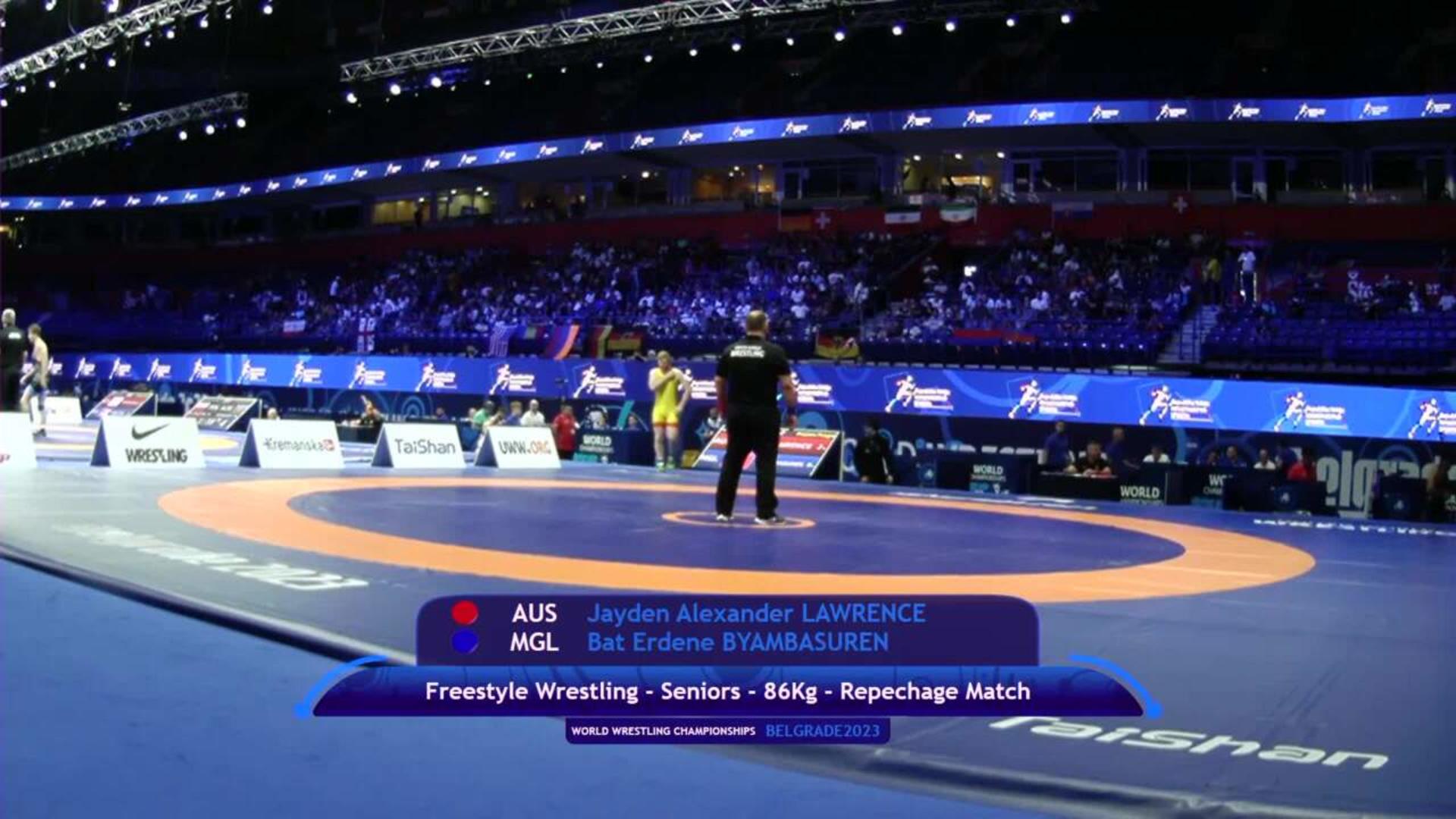 Jayden Alexander LAWRENCE (AUS) vs. Bat Erdene BYAMBASUREN (MGL ...
