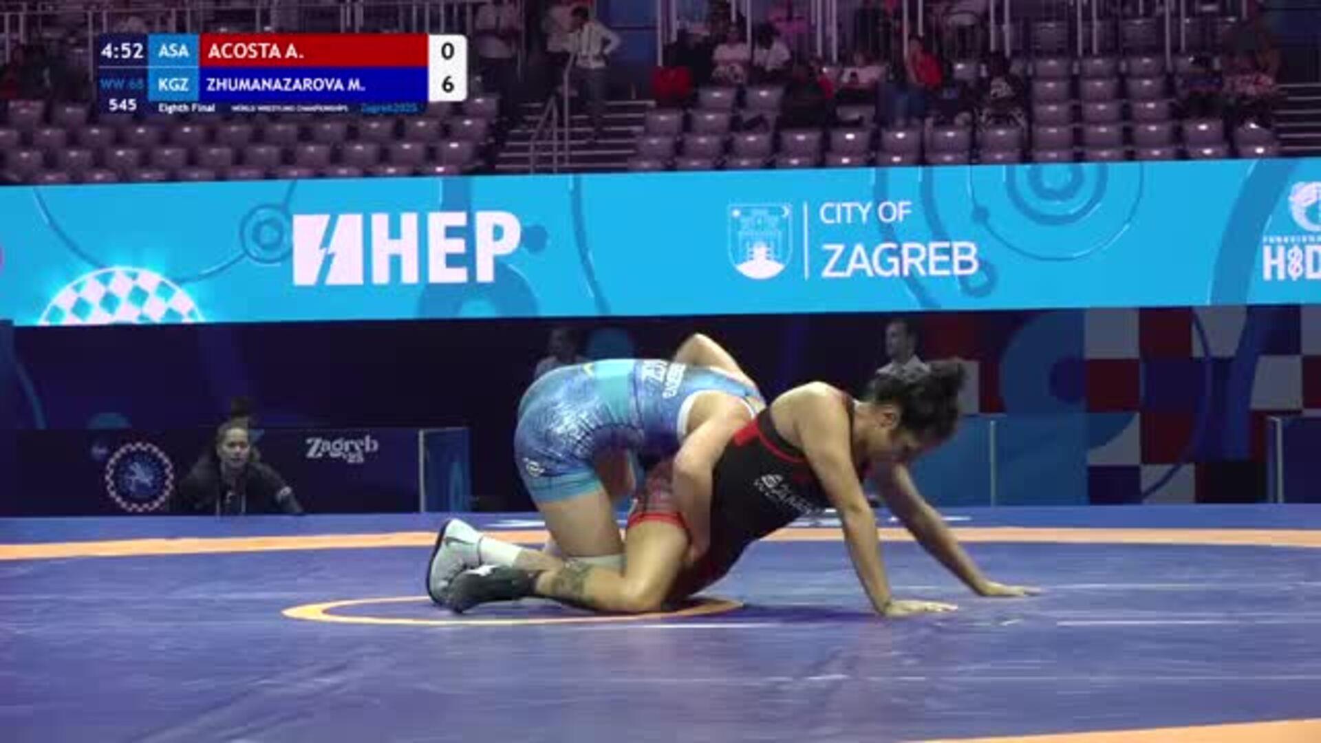 Aniseta Mina Vaa ACOSTA (ASA) vs. Meerim ZHUMANAZAROVA (KGZ) | WORLD WRESTLING CHAMPIONSHIPS ...