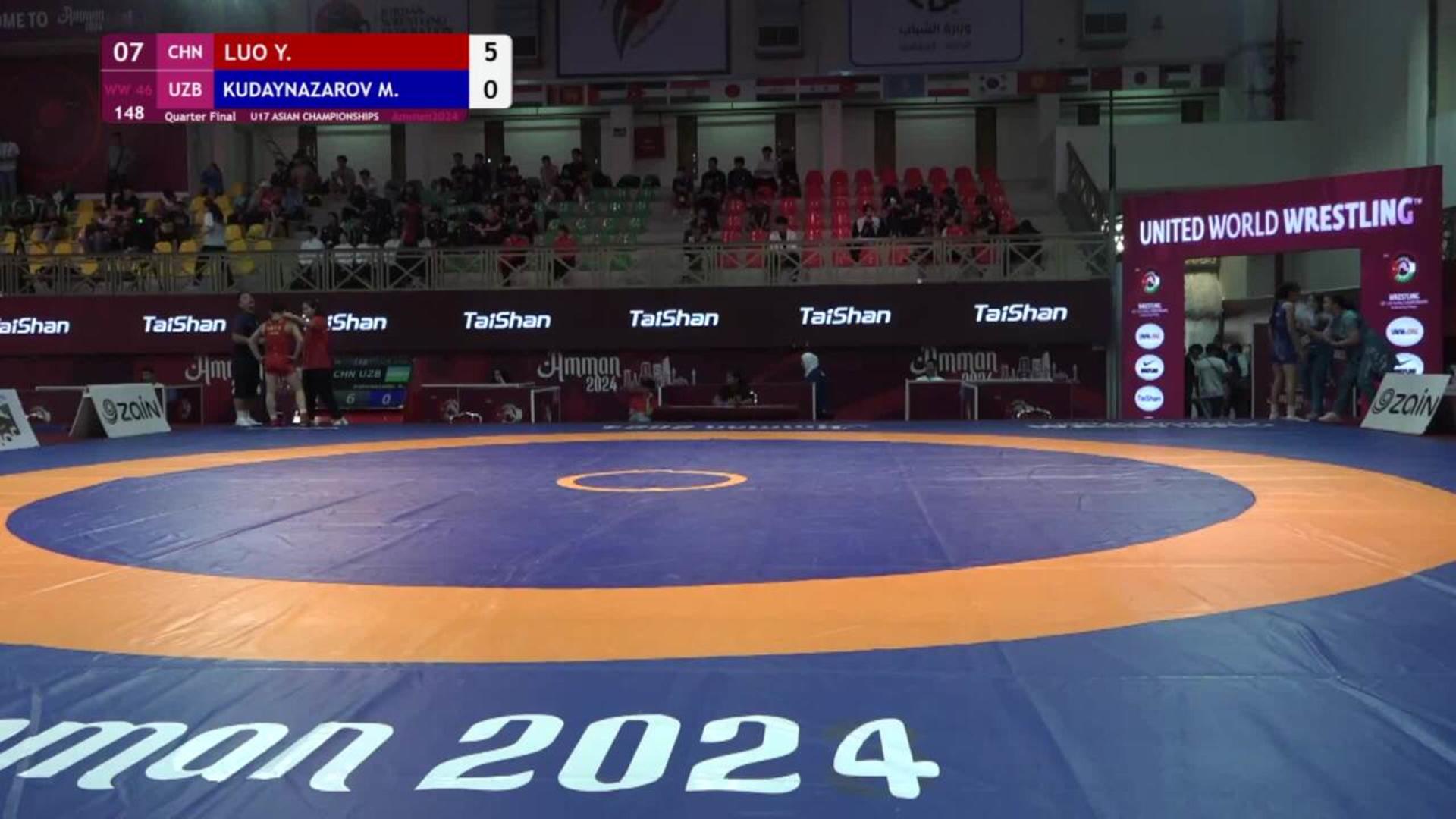 Yining LUO (CHN) vs. Mekhribonu KUDAYNAZAROVA (UZB) | U17 ASIAN ...